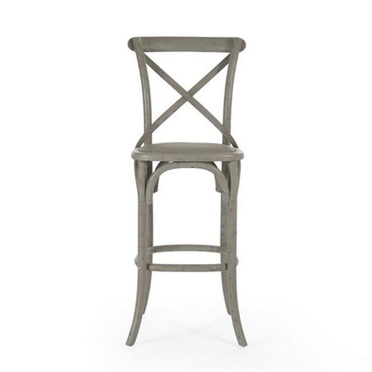 Parisienne Cafe Bar Stool, Distressed White Rattan - 20 x 46 x 16 in ...