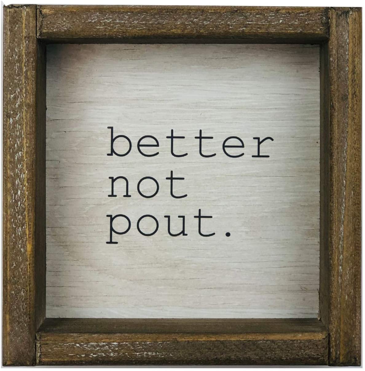 Parisloft Better Not Pout Wood Framed Christmas Tabletop Sign, 5.8 x 5. ...