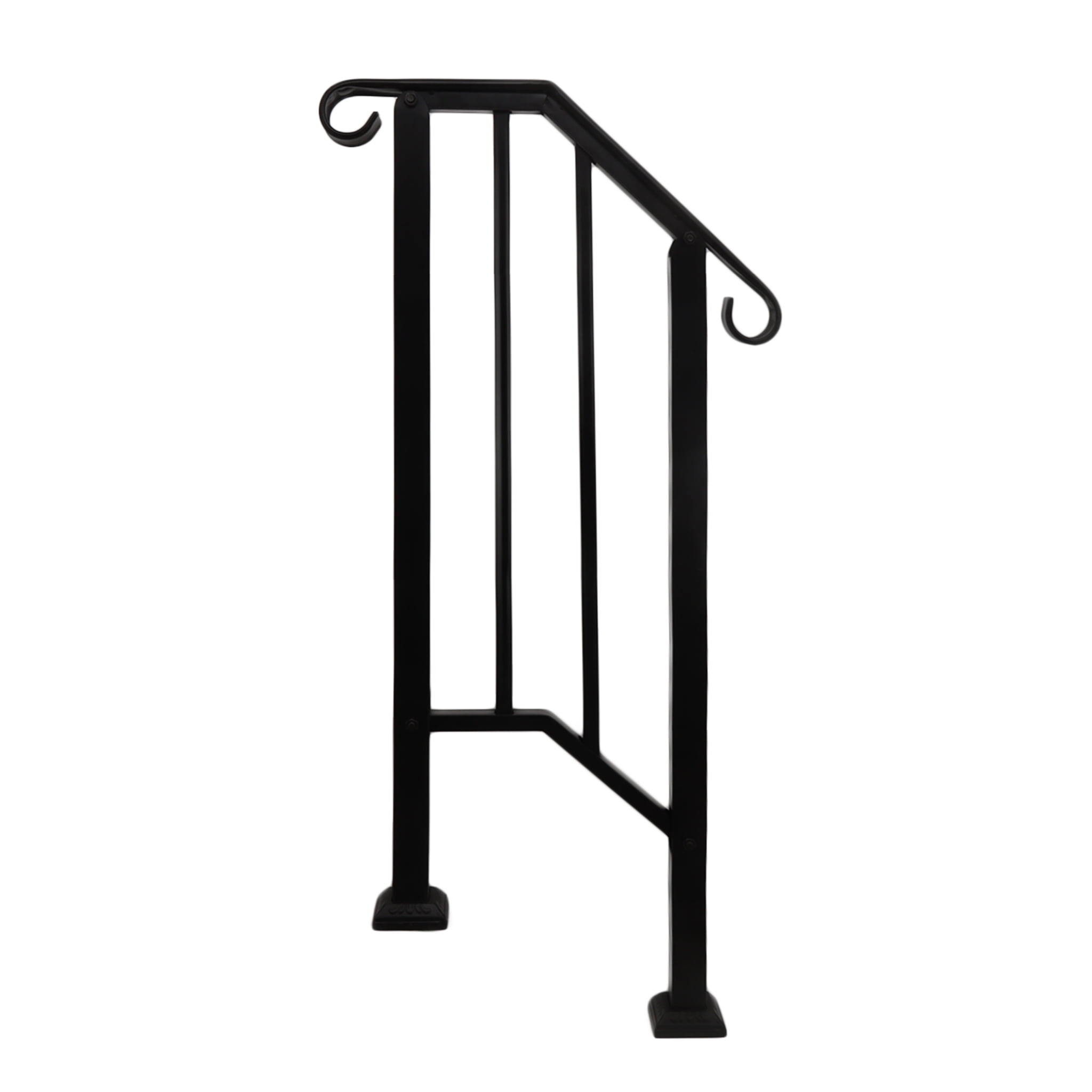 Parisloft Black Handrail for Outdoor Steps Indoor Stairs, Metal Hand ...