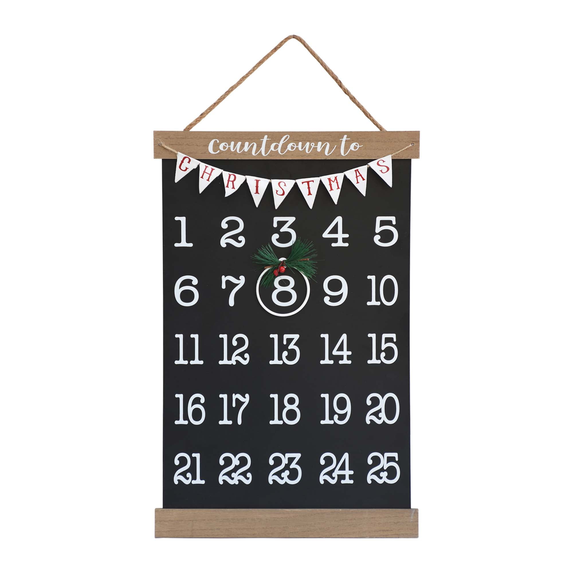 Parisloft Countdown to Christmas Calendar Wall Hanging Decor, Black, 19 ...