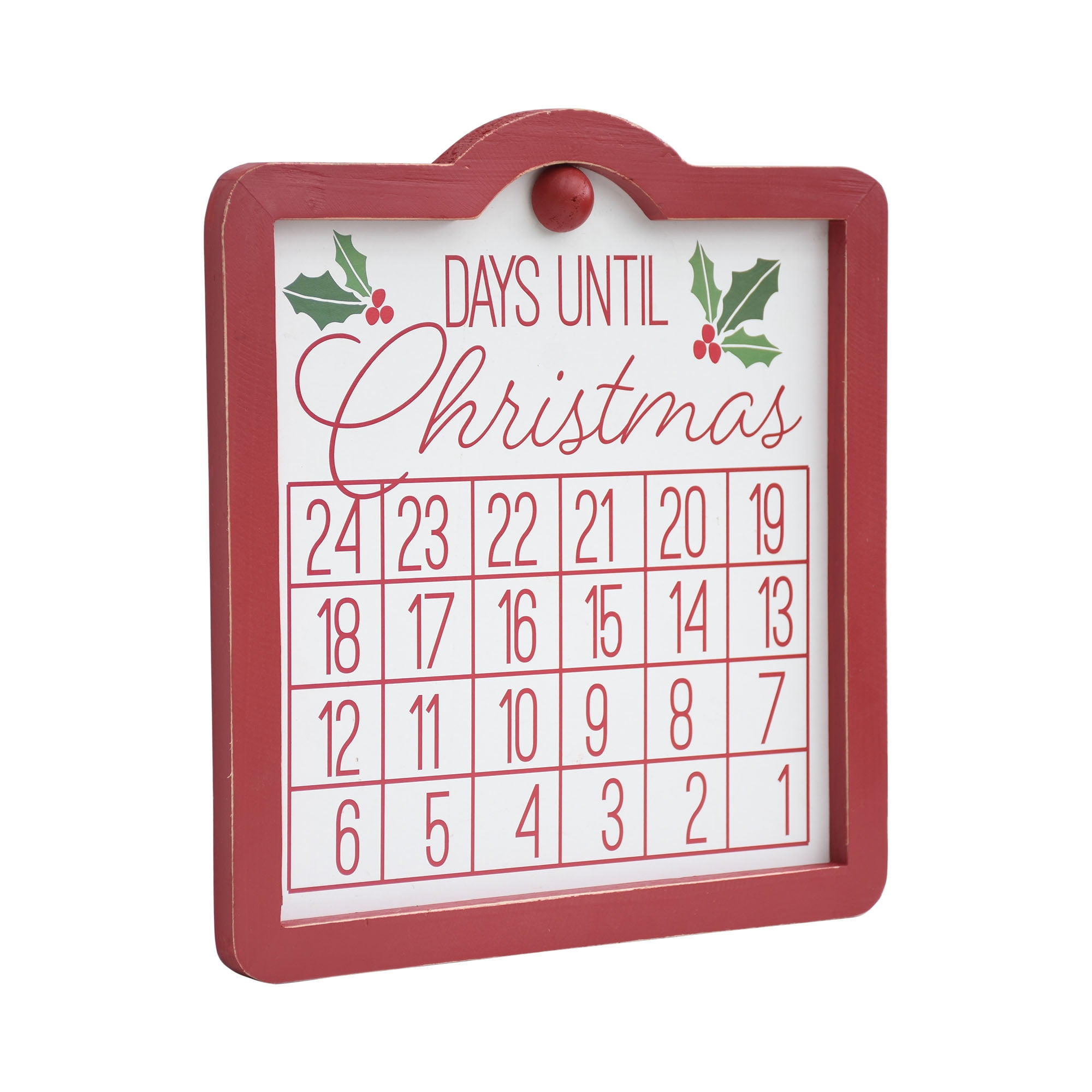 Parisloft Days Until Christmas Red Framed Wood Wall Countdown Calendar ...