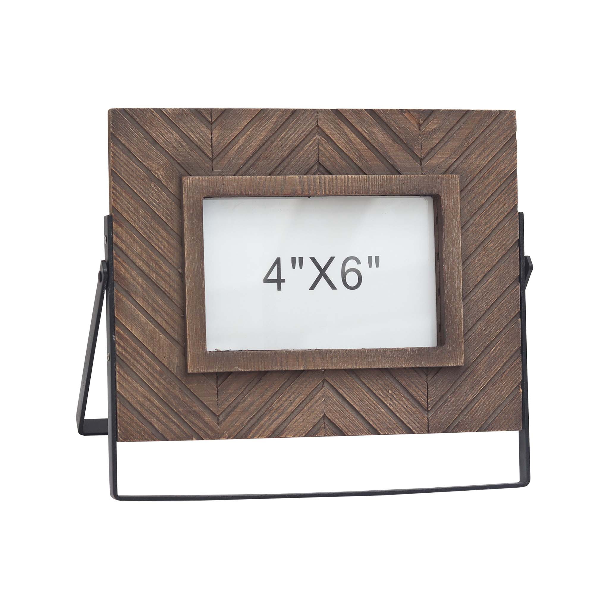 Parisloft Farmhouse Style 6 x 4 Horizontal Tabletop Photo Frame, Brown ...