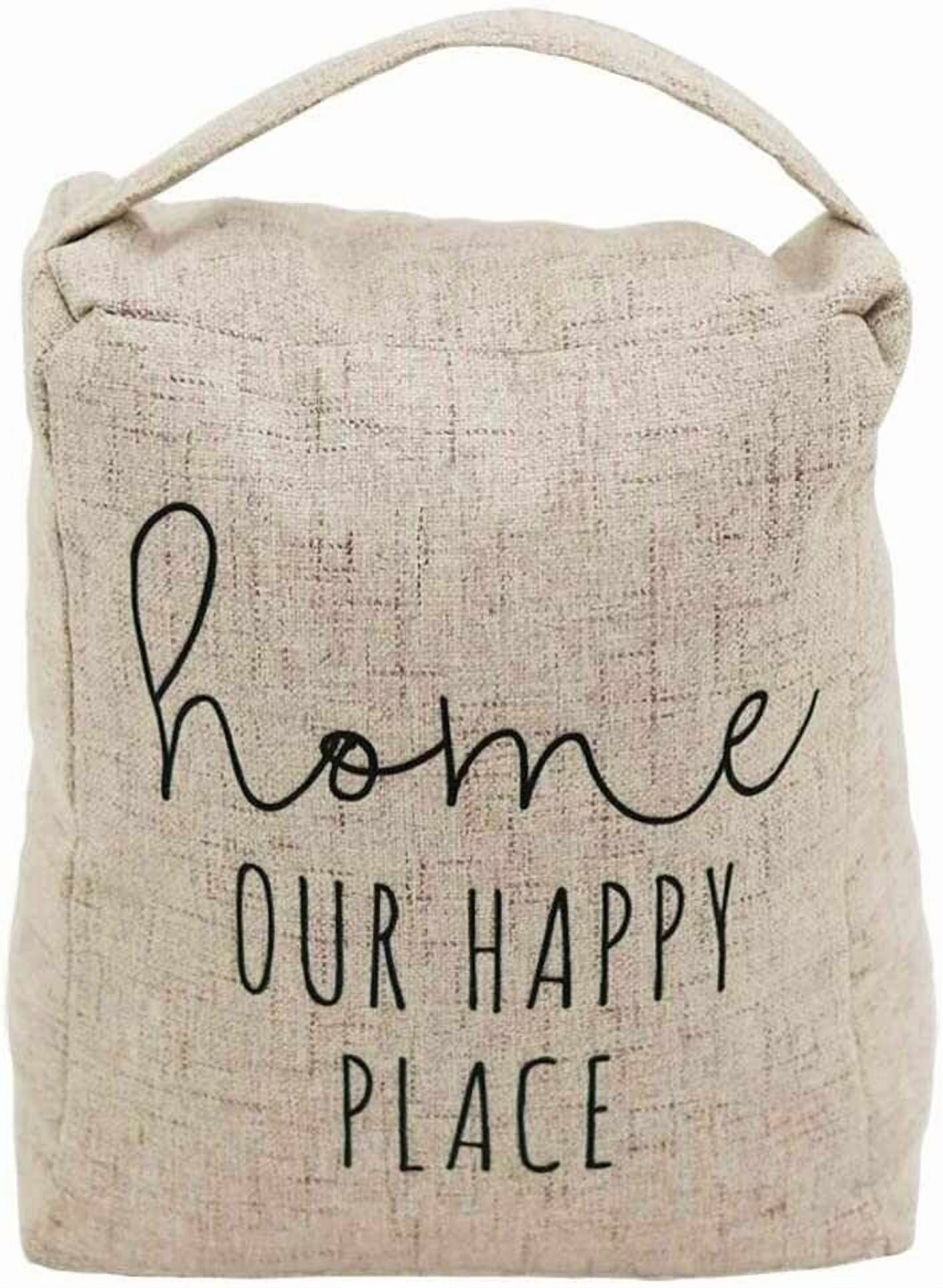 Parisloft Home Our Happy Place Fabric Door Stop with Handle, Decorative ...