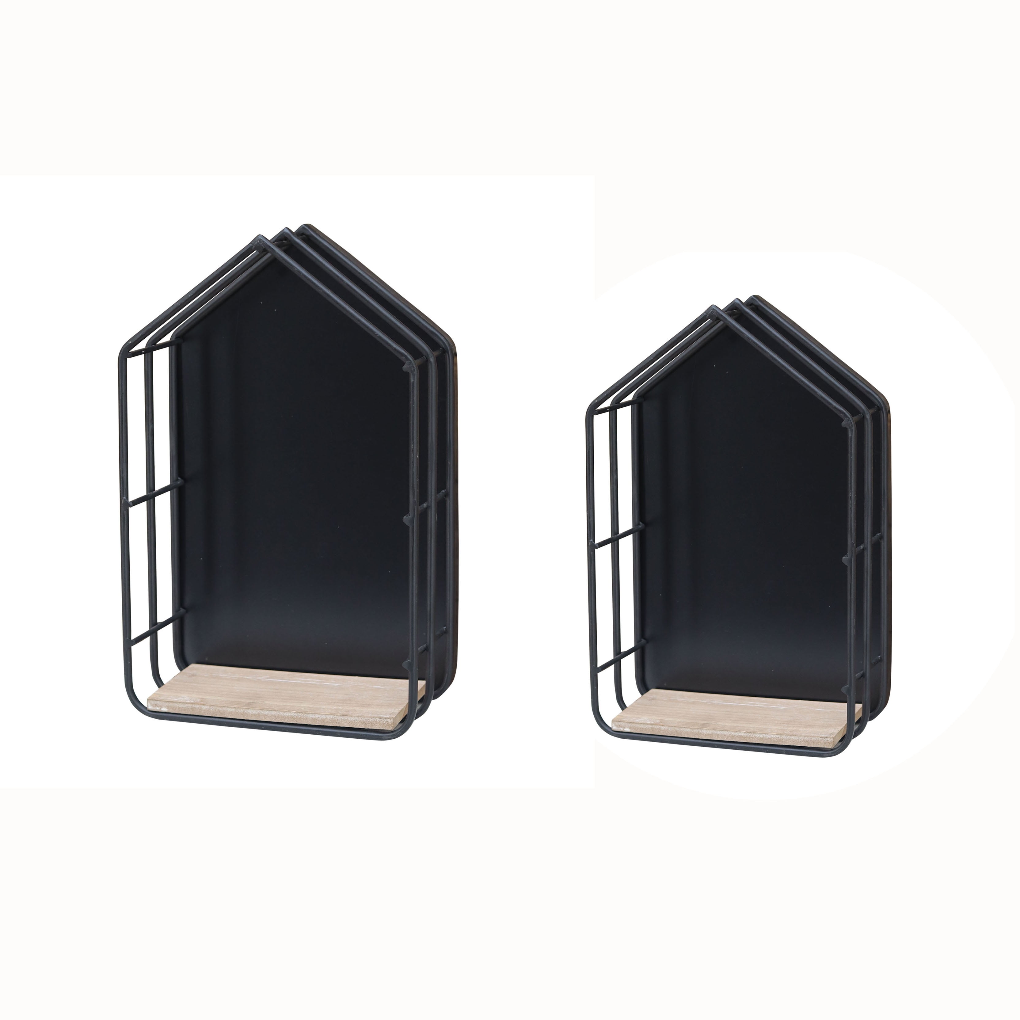 Parisloft House Shaped Black Metal Ledge, Rural Farmhouse Floating Wall ...