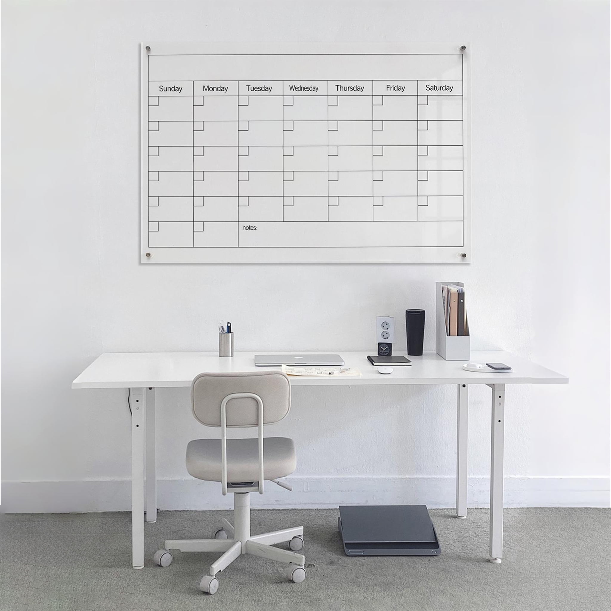 Parisloft Large Reusable Arylic Wall Calendar, Office Organization Wall ...