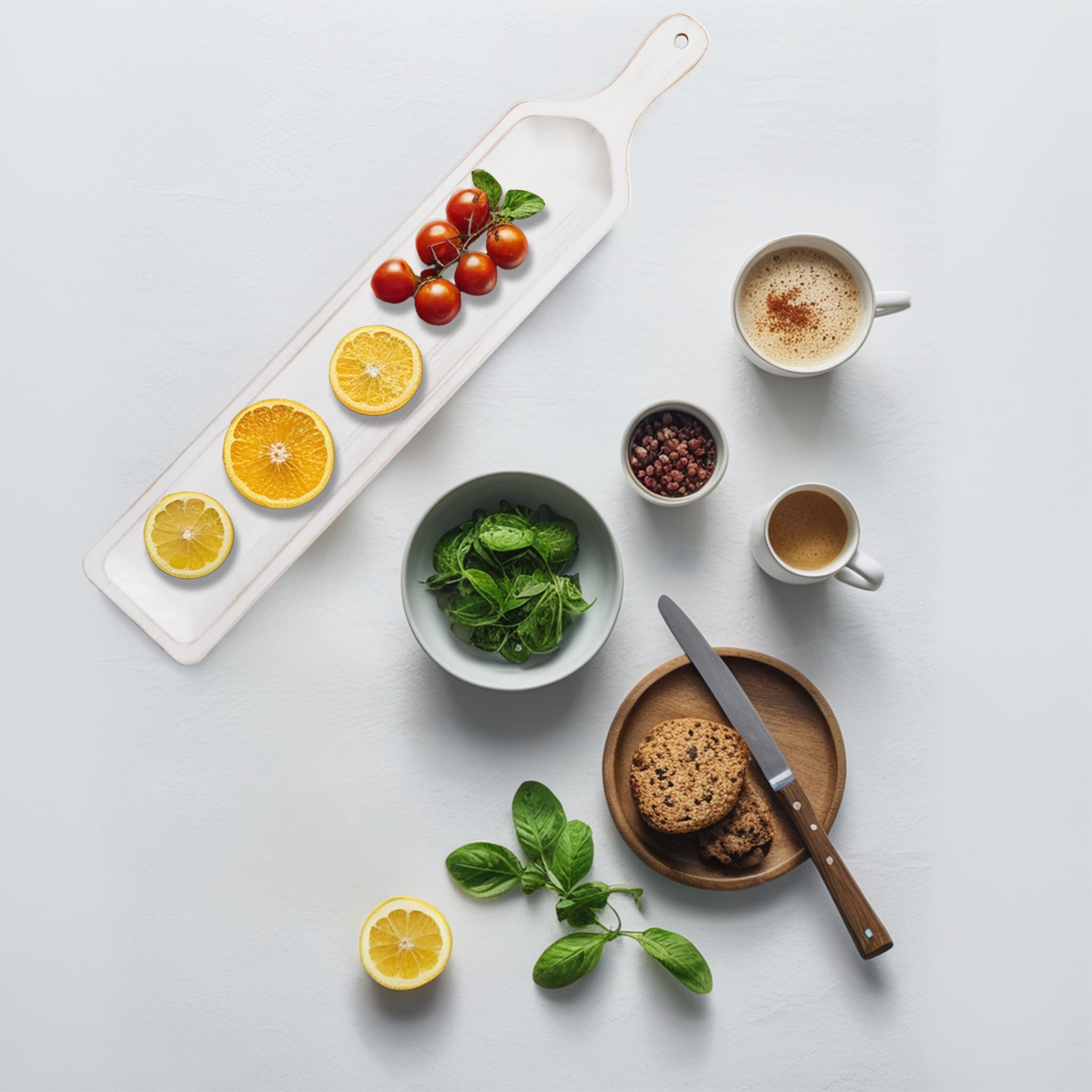 Parisloft Long Narrow Wood Tray for Kitchen, Living Room, Farmhouse ...