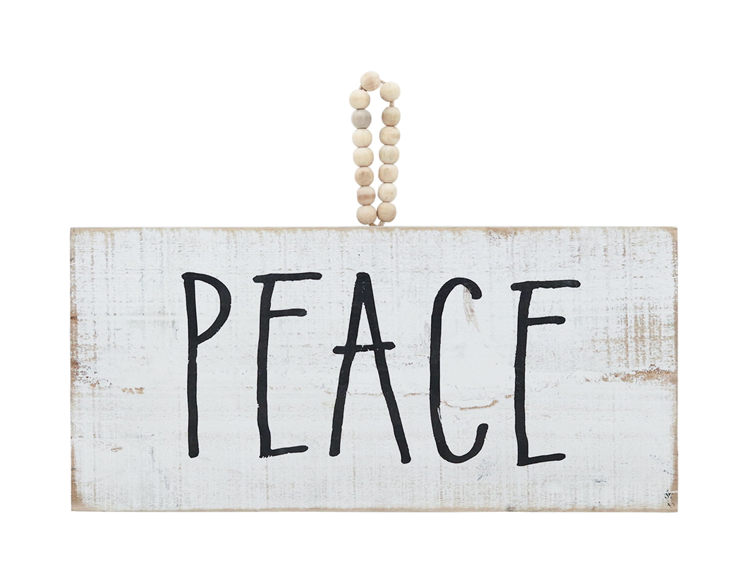Parisloft Hanging Wooden Peace Plaque with Wood Bead String, Christmas ...