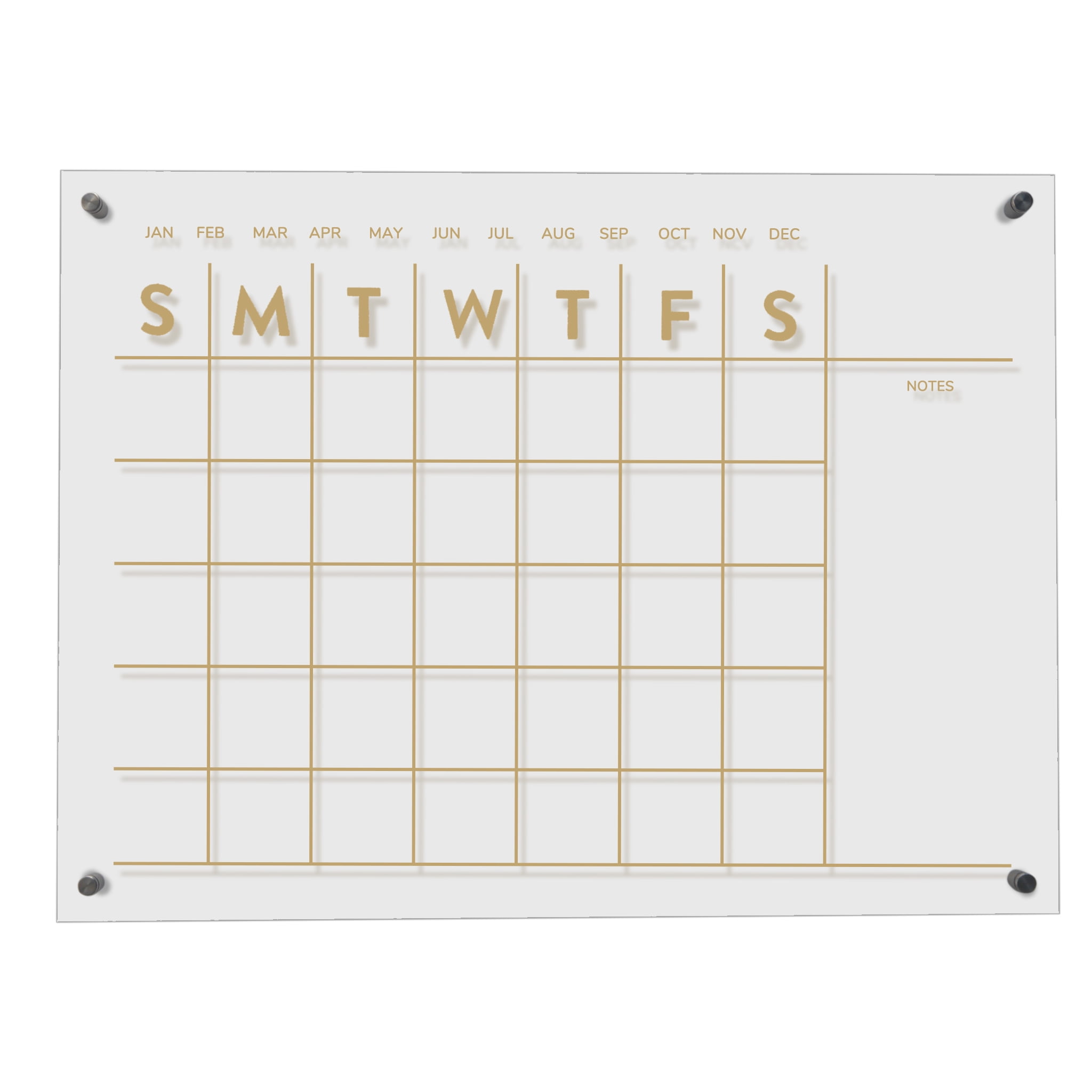 Parisloft Reusable Clear Acrylic Monthly Calendar Dry Erase Board for ...