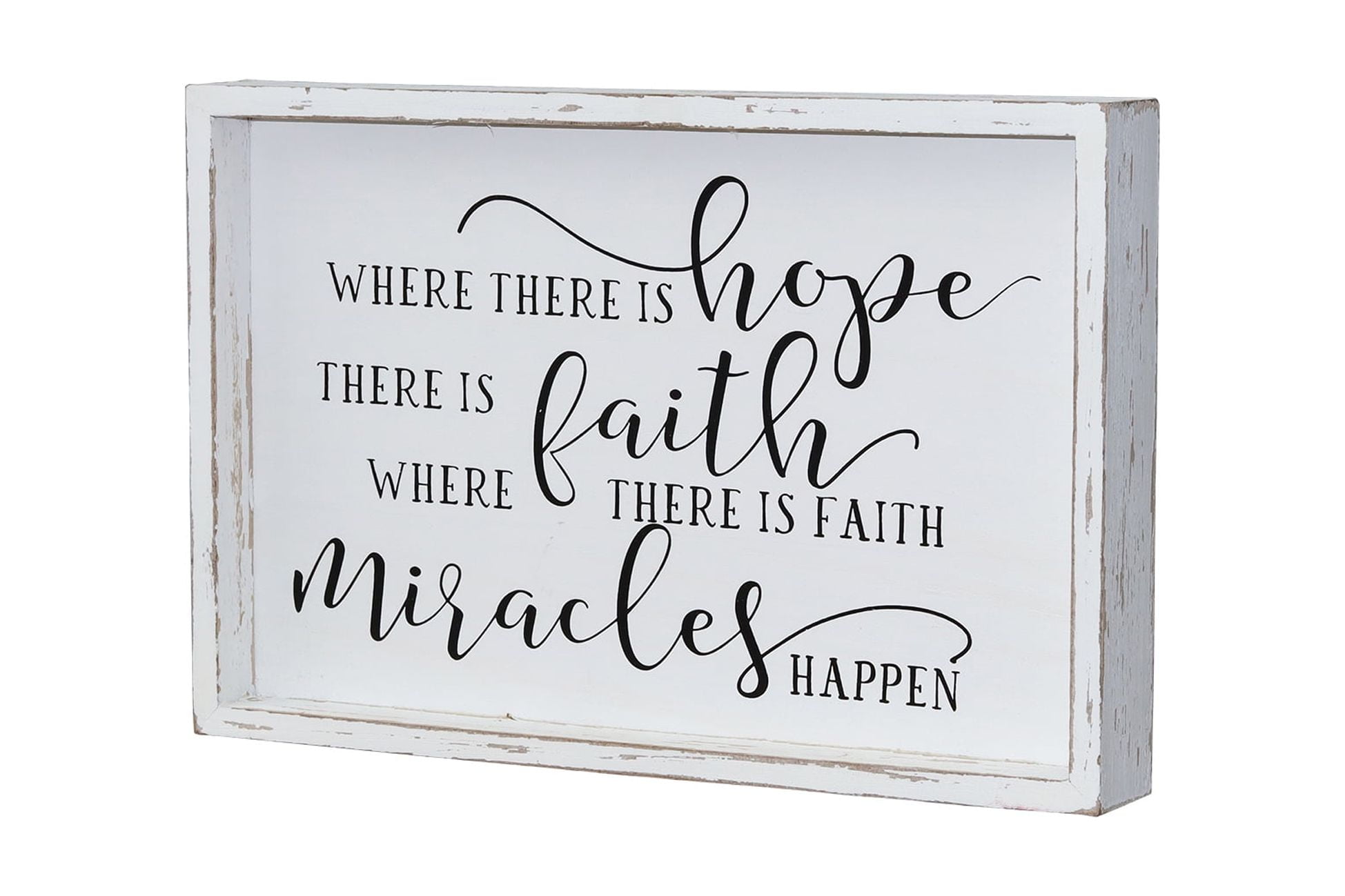 Parisloft Where There Is Hope There Is Faith Wood Wall Framed Sign ...