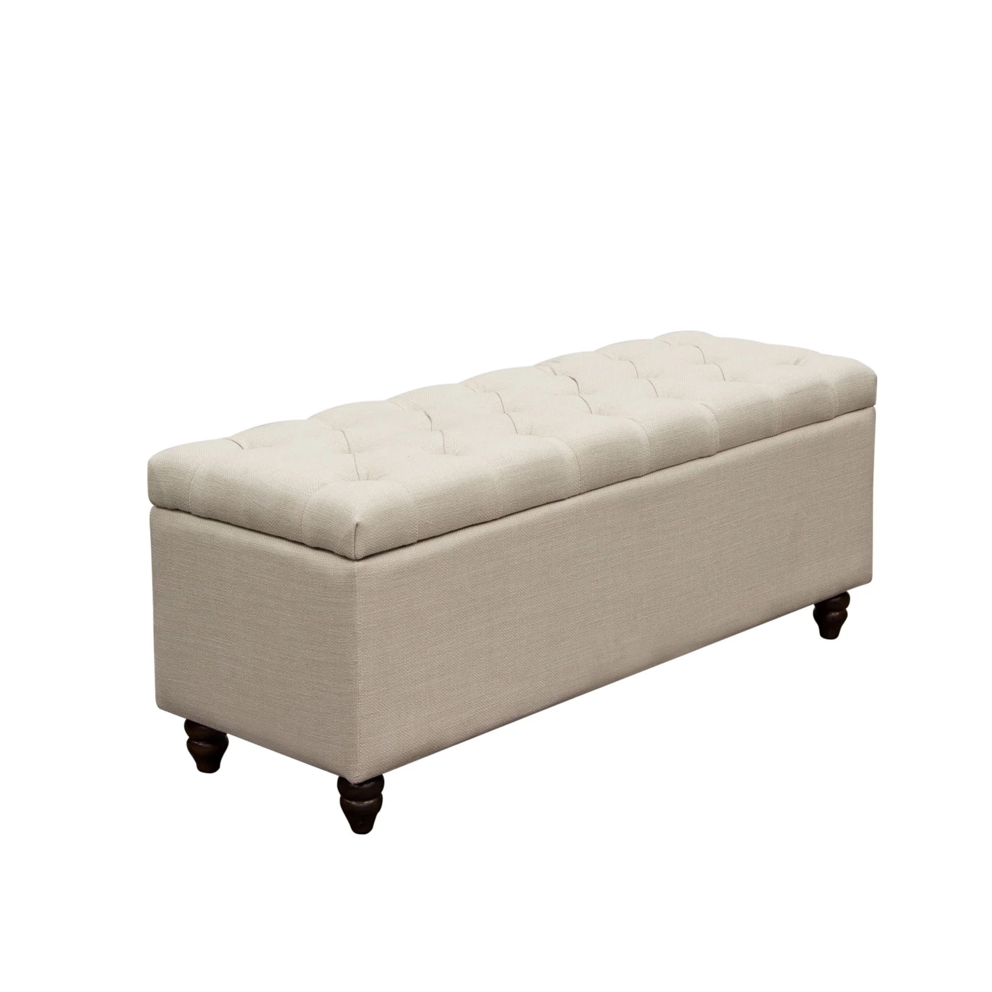 Diamond Sofa Park Ave Lift Top Tufted Storage Trunk Bench in Sand ...