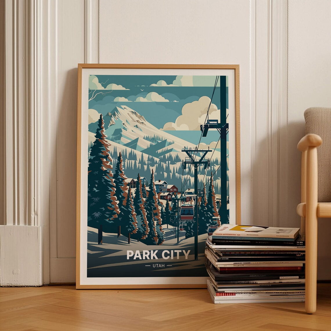 Park City Ski Resort Poster, Travel Wall Art, Home Decor, Skiing ...