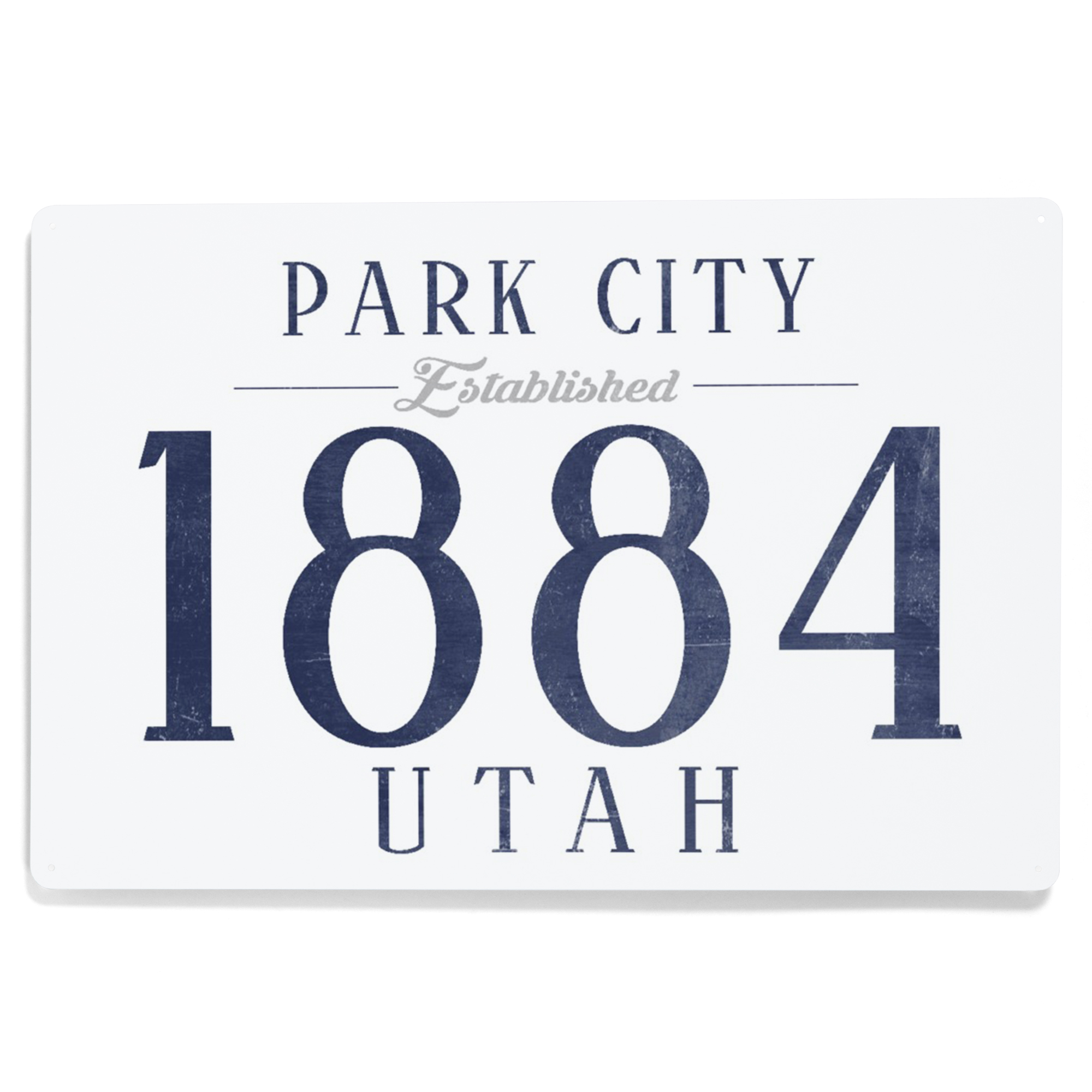 Park City, Utah, Established Date (Blue) (12x18 Aluminum Art, Indoor ...