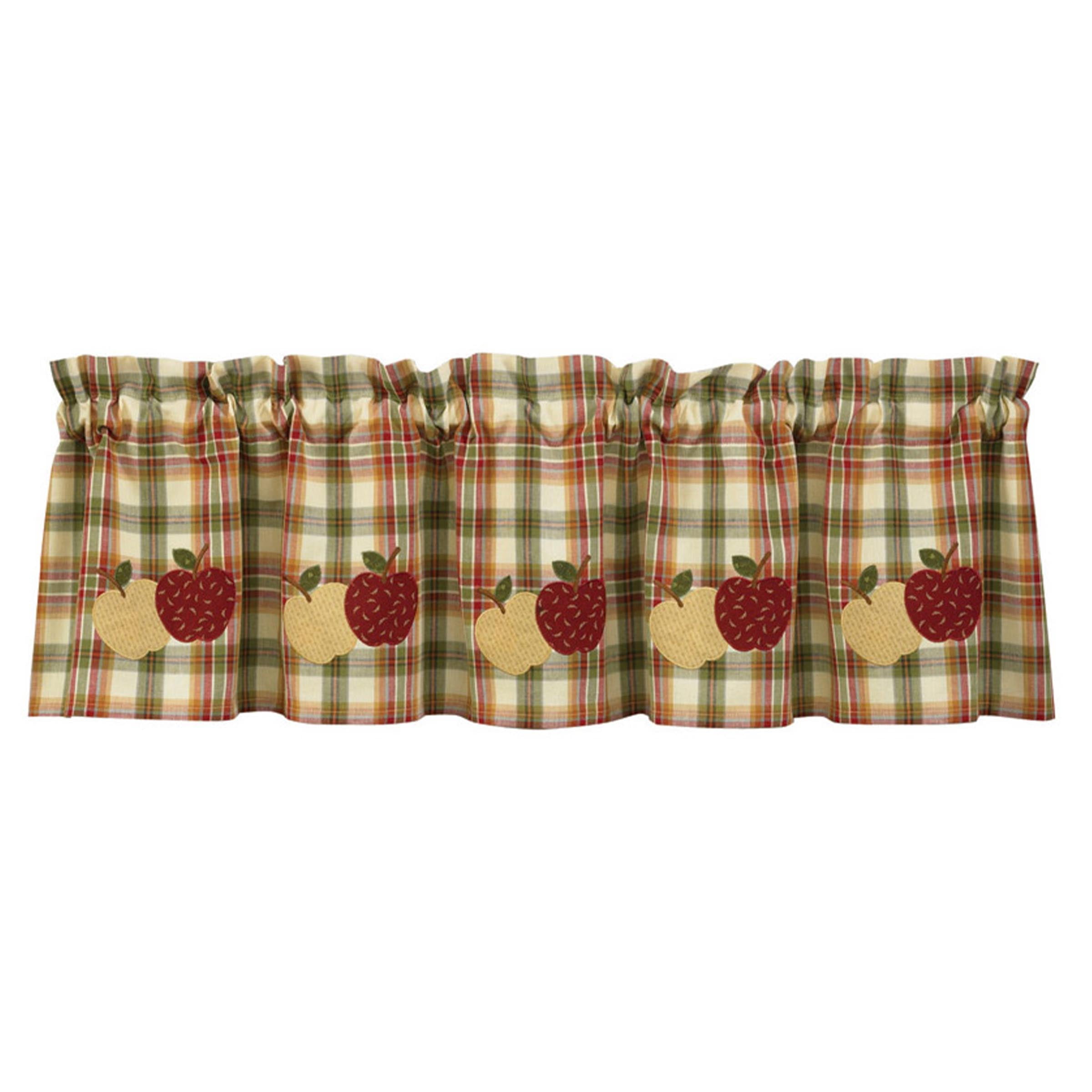 Park Designs Country Kitchen Window Valance - Apple Lined, 60''L, Red ...