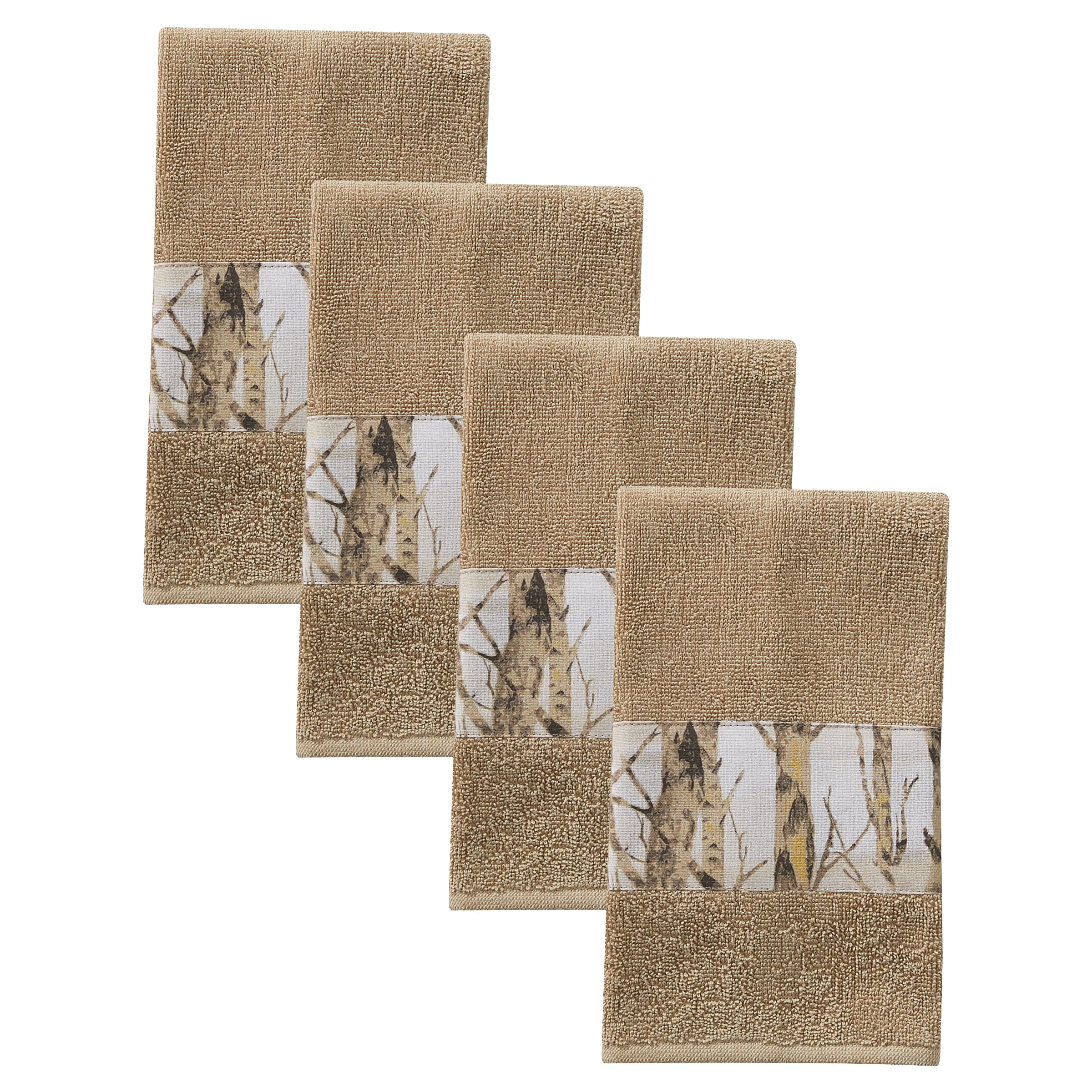 Park Designs Birch Forest Terry Fingertip Towel Set of 4 - Walmart.com