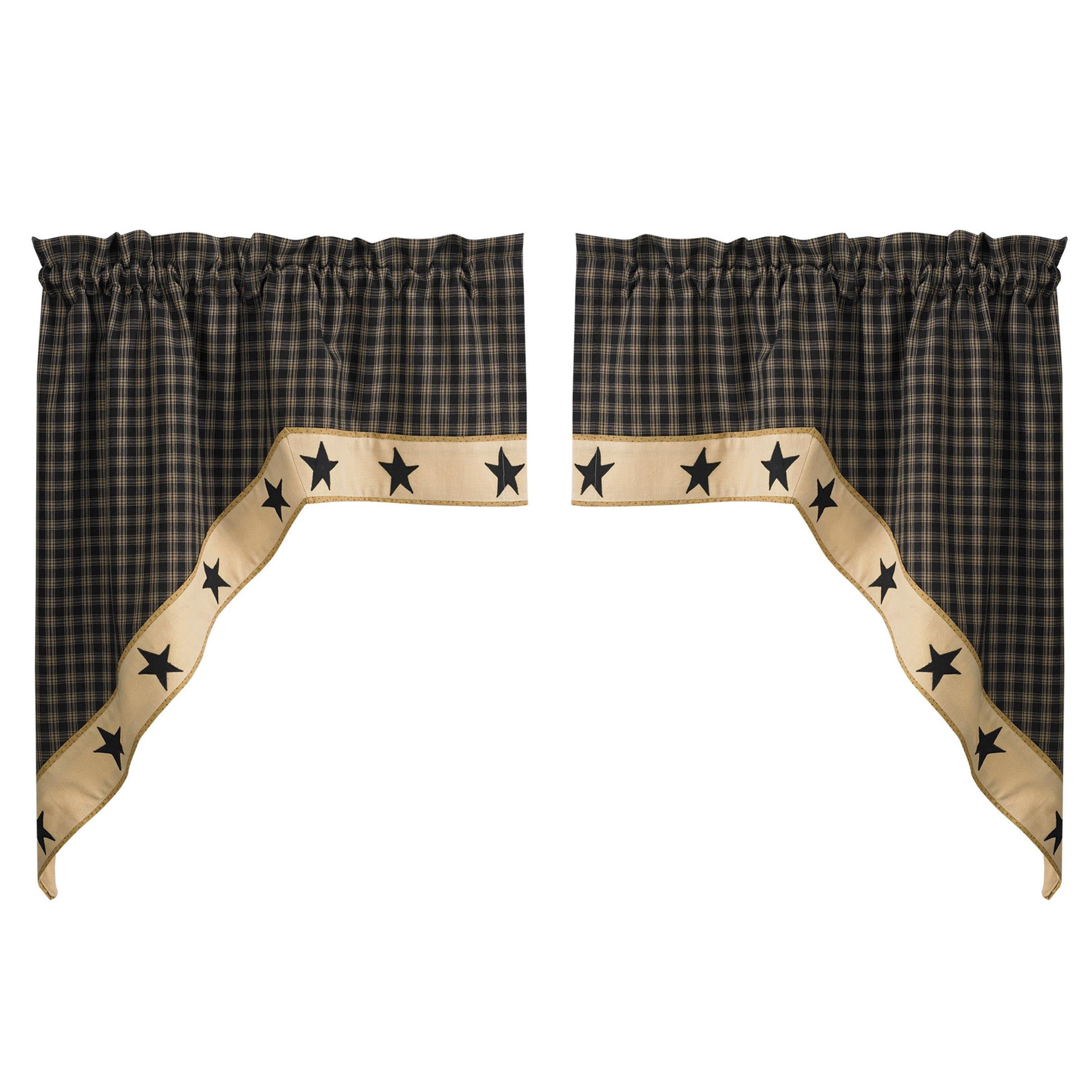Park Designs Black Sturbridge Star Lined Swag 72x36 - Walmart.com