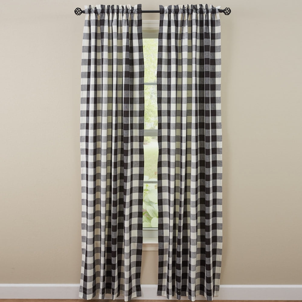 Park Designs Buffalo Check Lined Panels - Black & Cream - Walmart.com