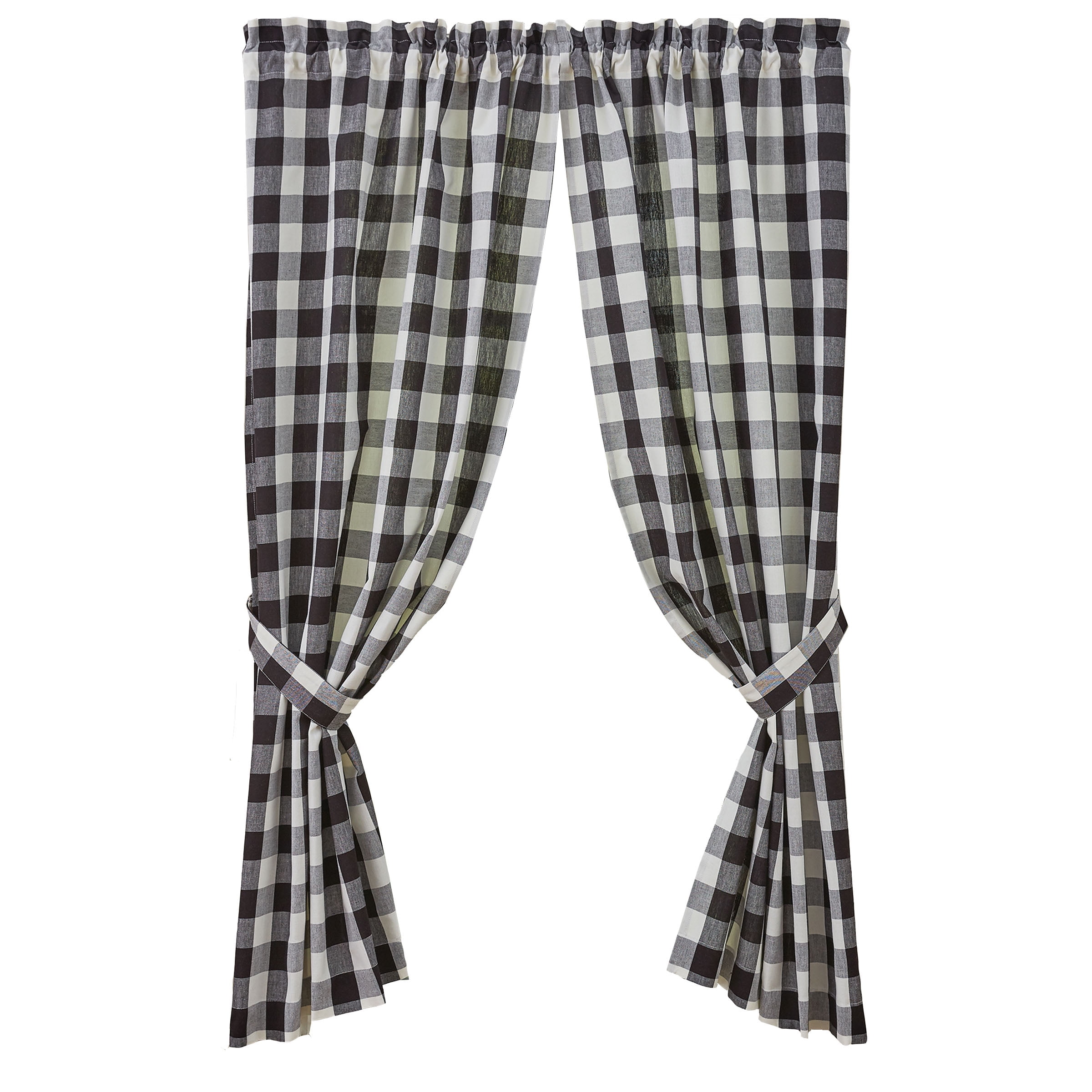 Park Designs Black Cream Buffalo Check Panels 63"L - Walmart.com