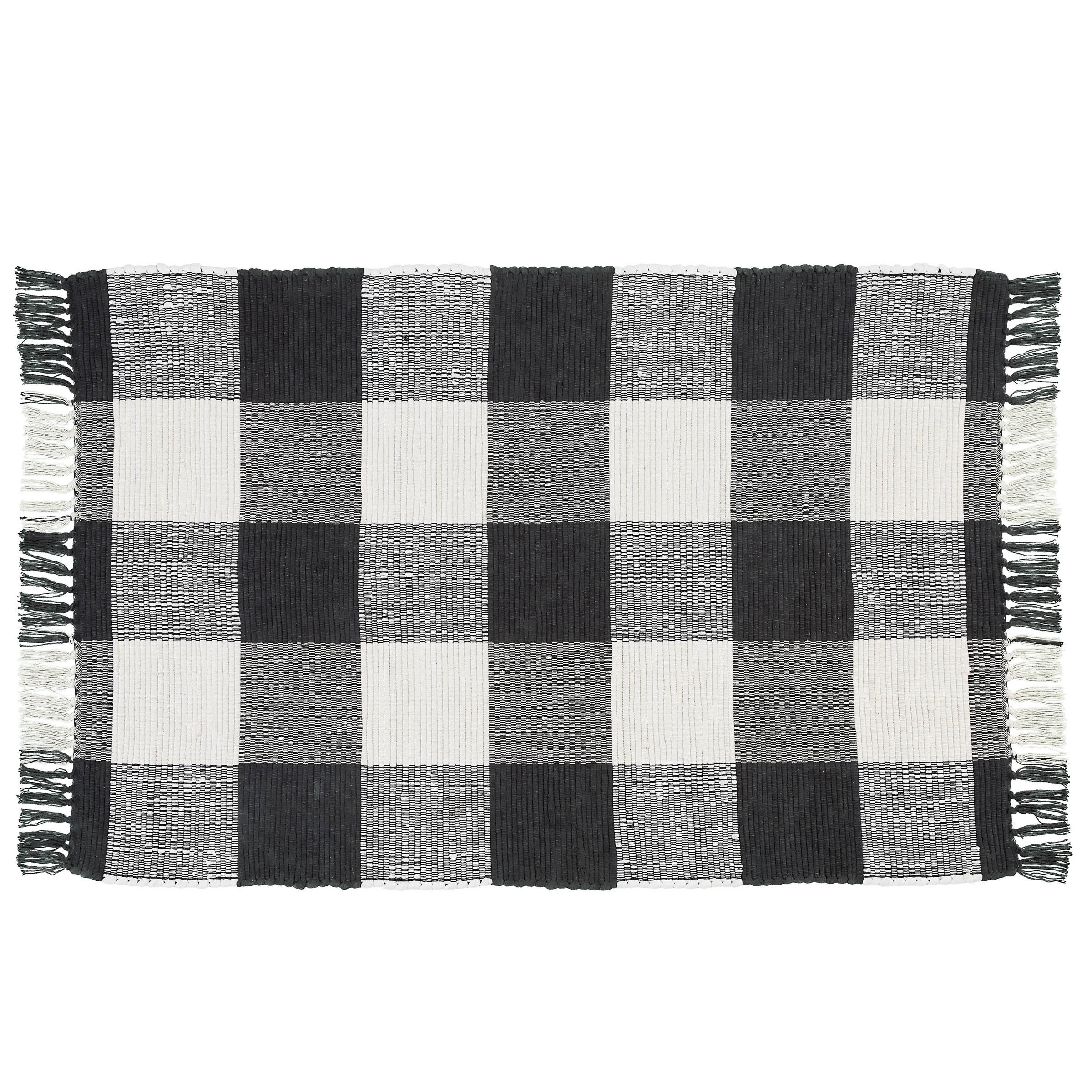 Park Designs Buffalo Check Rag Rug 3' x 5' Black & Cream - Walmart.com