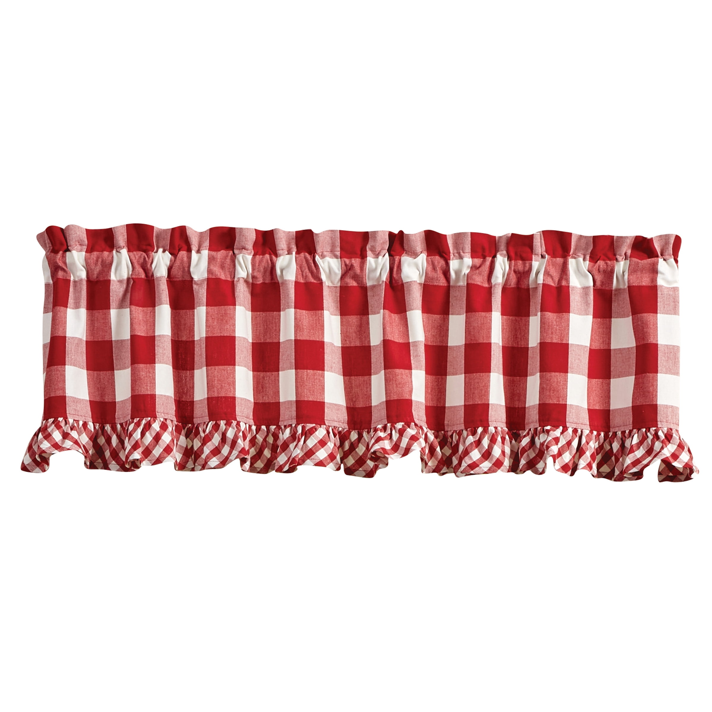 Park Designs Buffalo Check Ruffled Red Valance 60" x 14" - Walmart.com