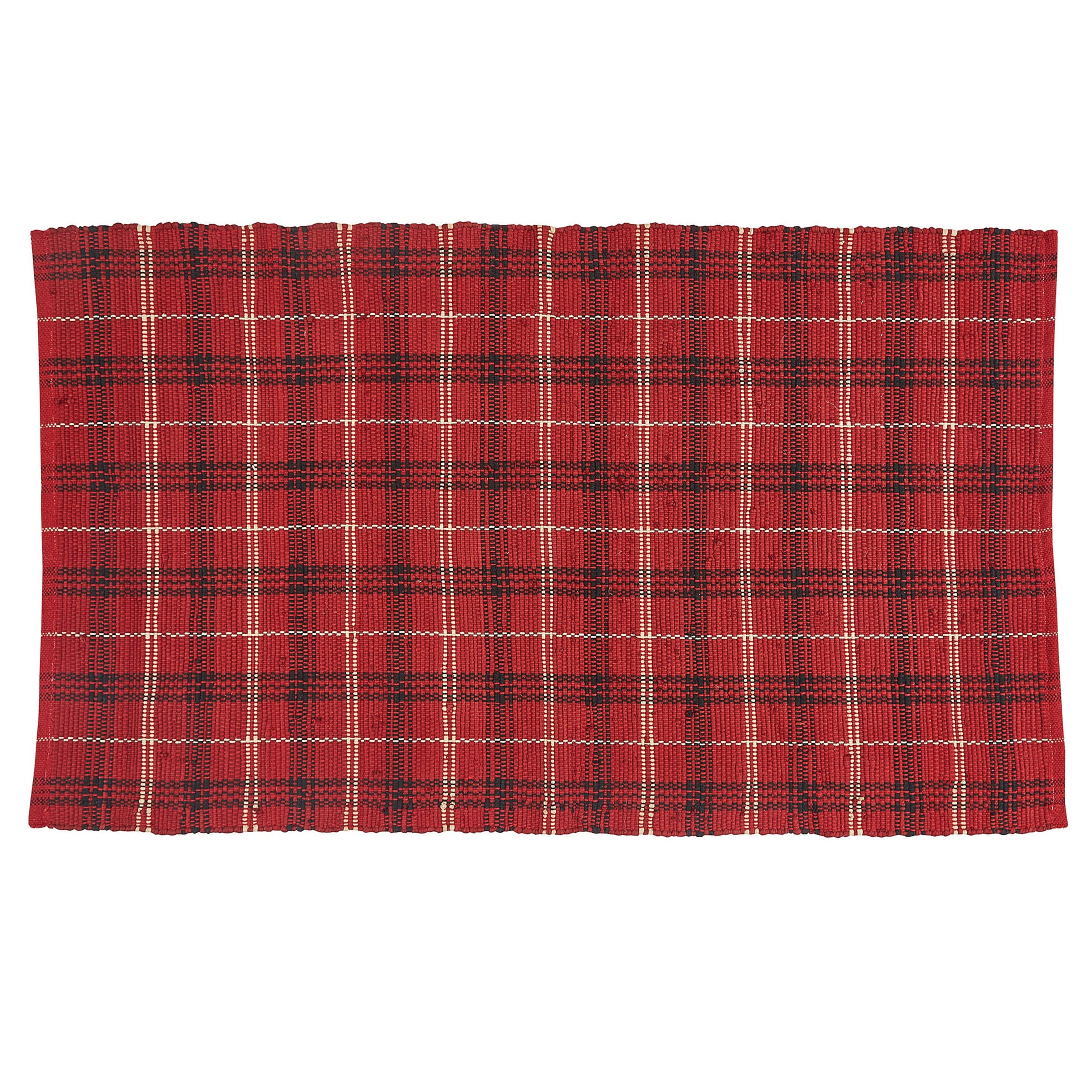 Park Designs Farmhouse Red Plaid Rug, Braided Cotton, 3 ft X 5 ft ...