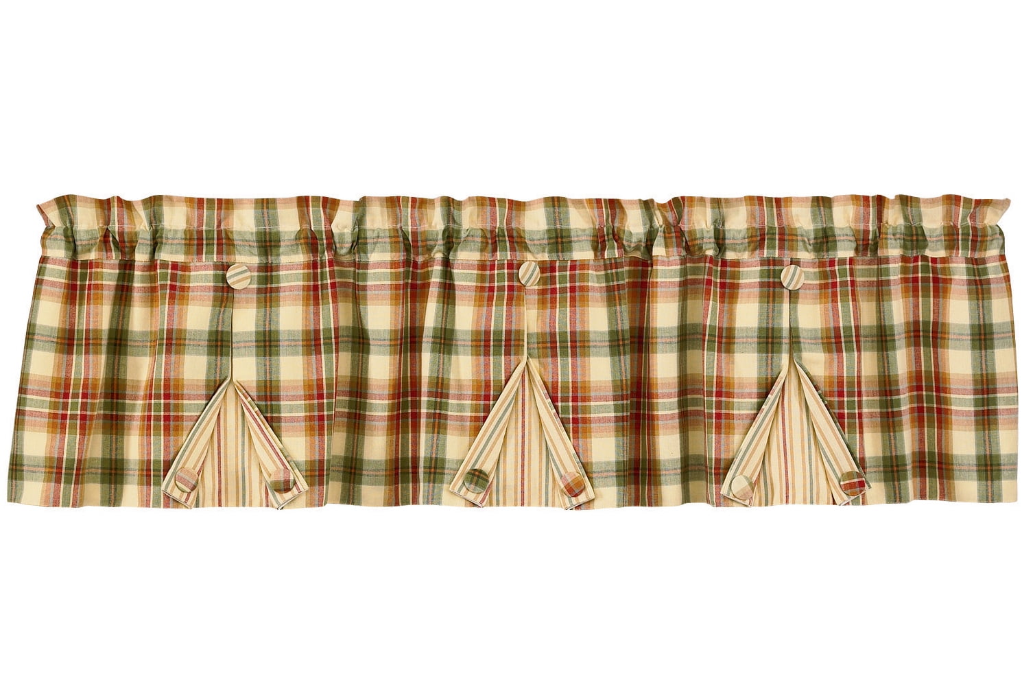 Park Designs Lemon Pepper Lined Button Pleat Valance 14"L - Walmart.com