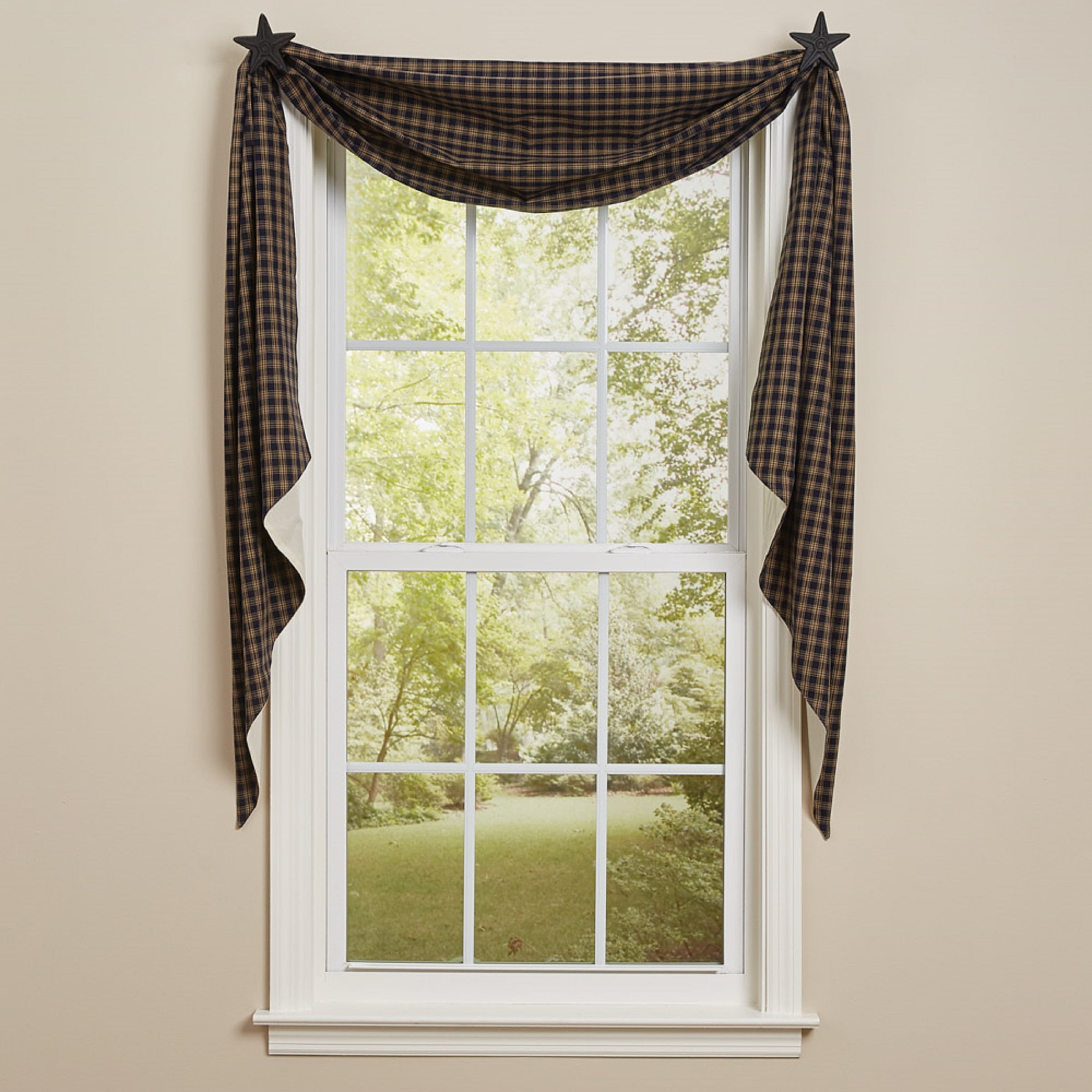 Park Designs Navy Sturbridge Lined Fishtail Swag - Walmart.com