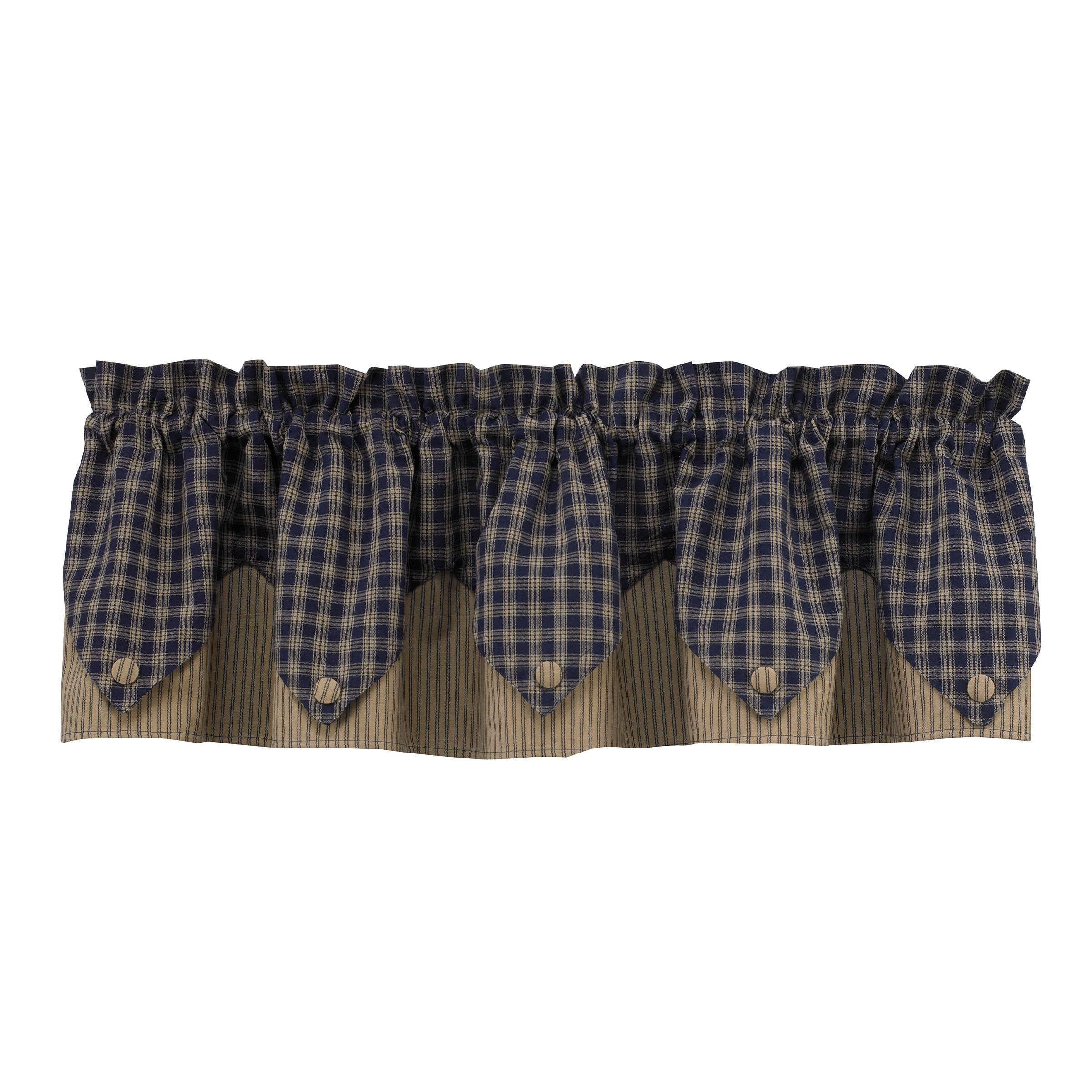 Park Designs Navy Sturbridge Lined Point Valance - Walmart.com