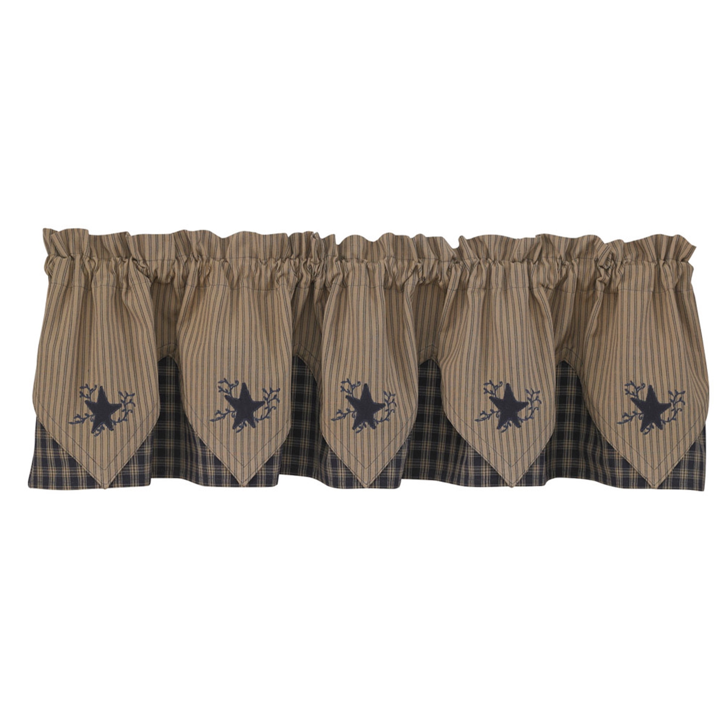 Park Designs Navy Sturbridge Star Embroidered Point Valance - Walmart.com