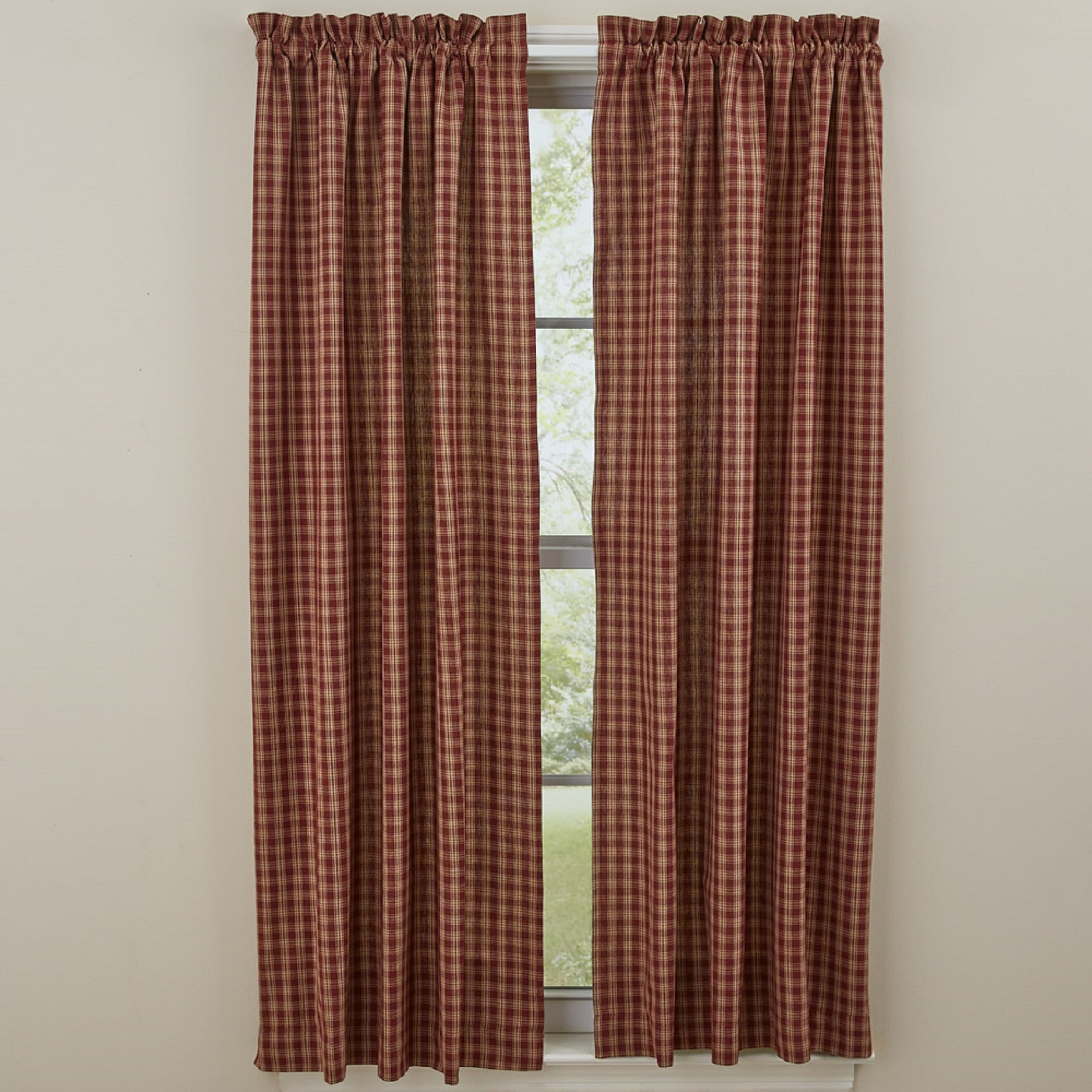 Park Designs Red Sturbridge Lined Panel 63"L - Walmart.com