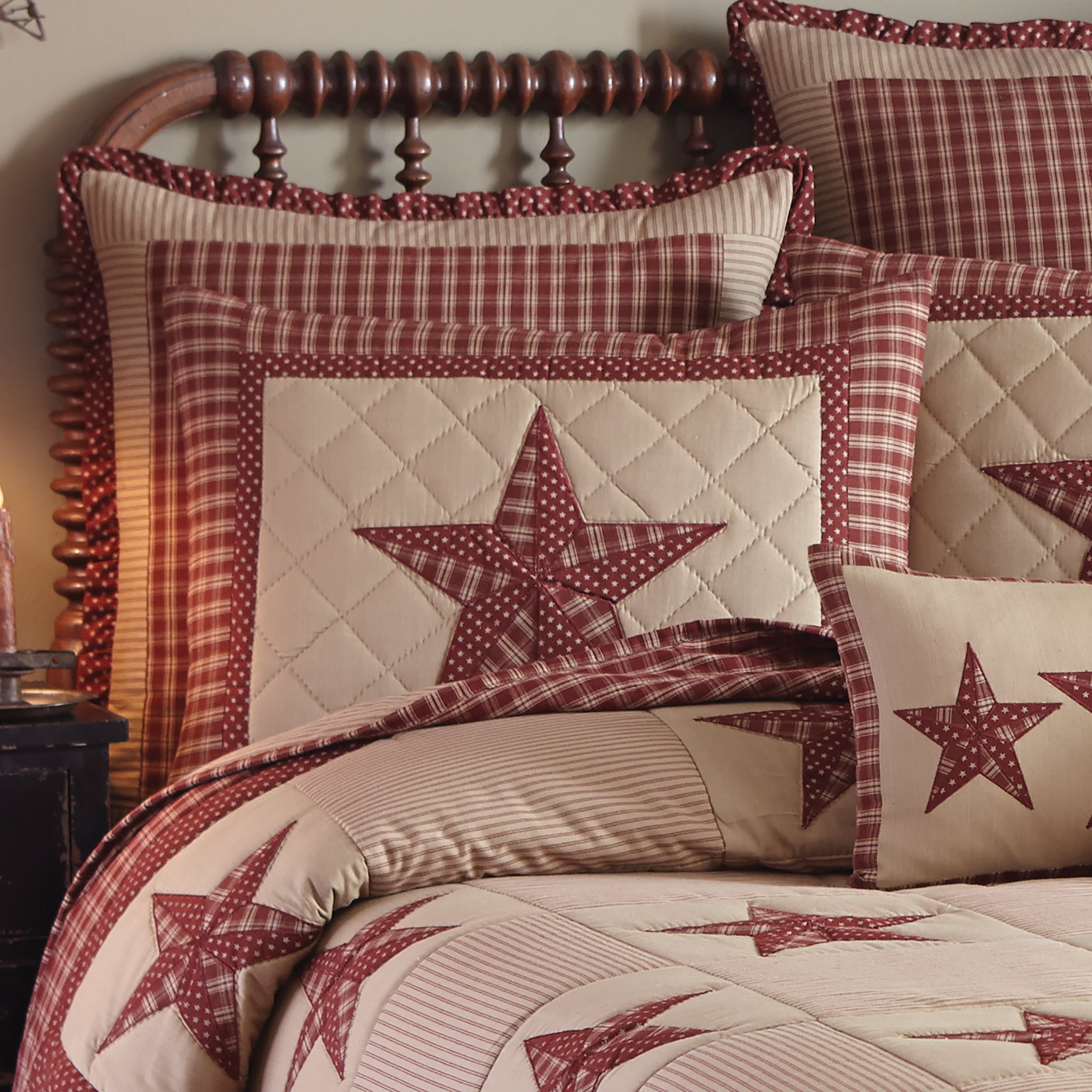 Park Designs Red Sturbridge Patch King Sham Star - Walmart.com