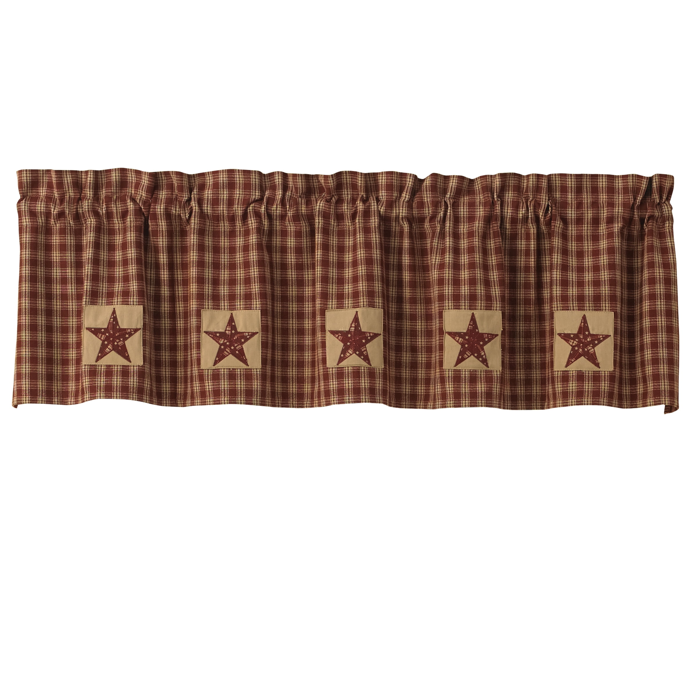 Park Designs Red Sturbridge Patch Lined Valance - Walmart.com