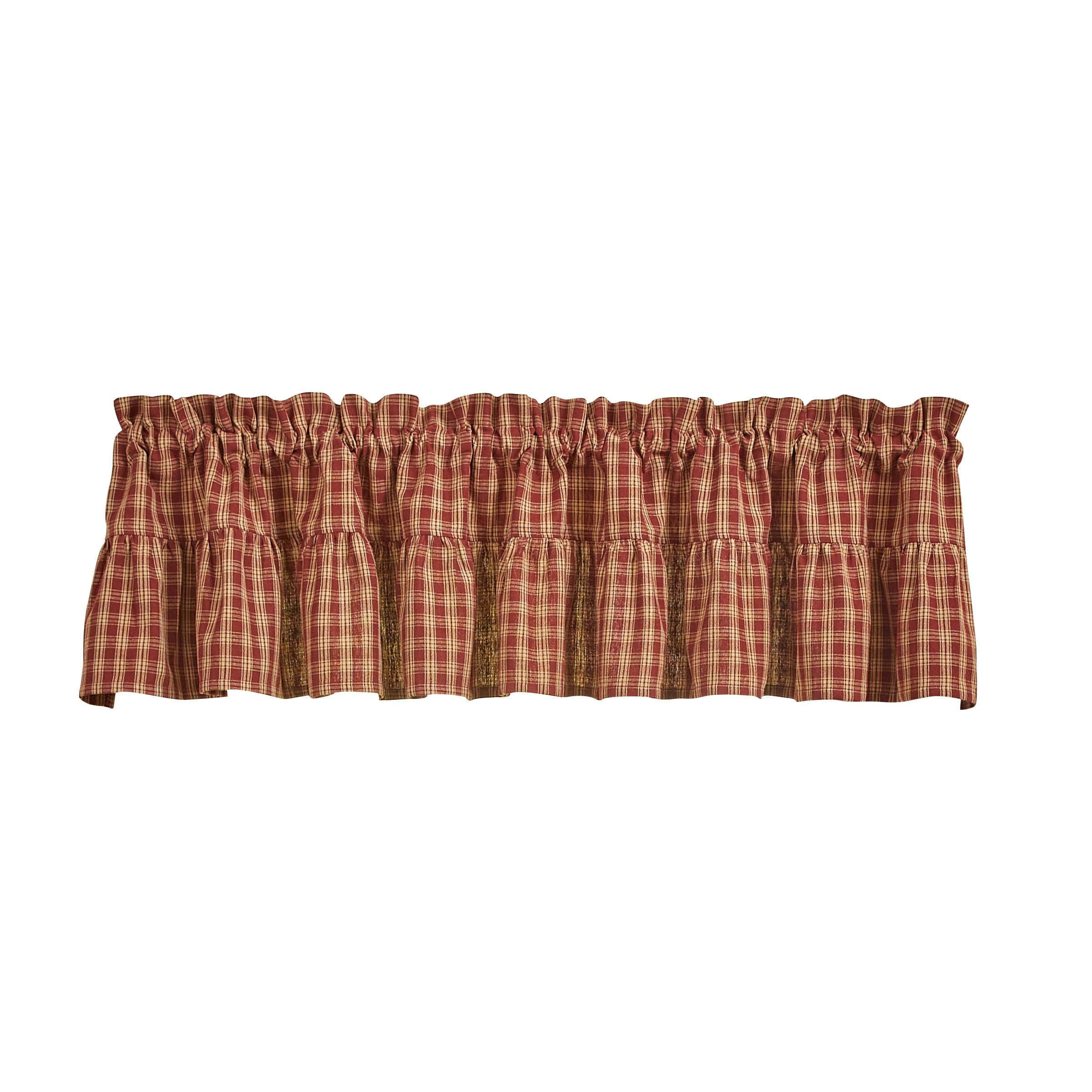 Park Designs Red Sturbridge Plaid Ruffle Valance 14"L - Walmart.com