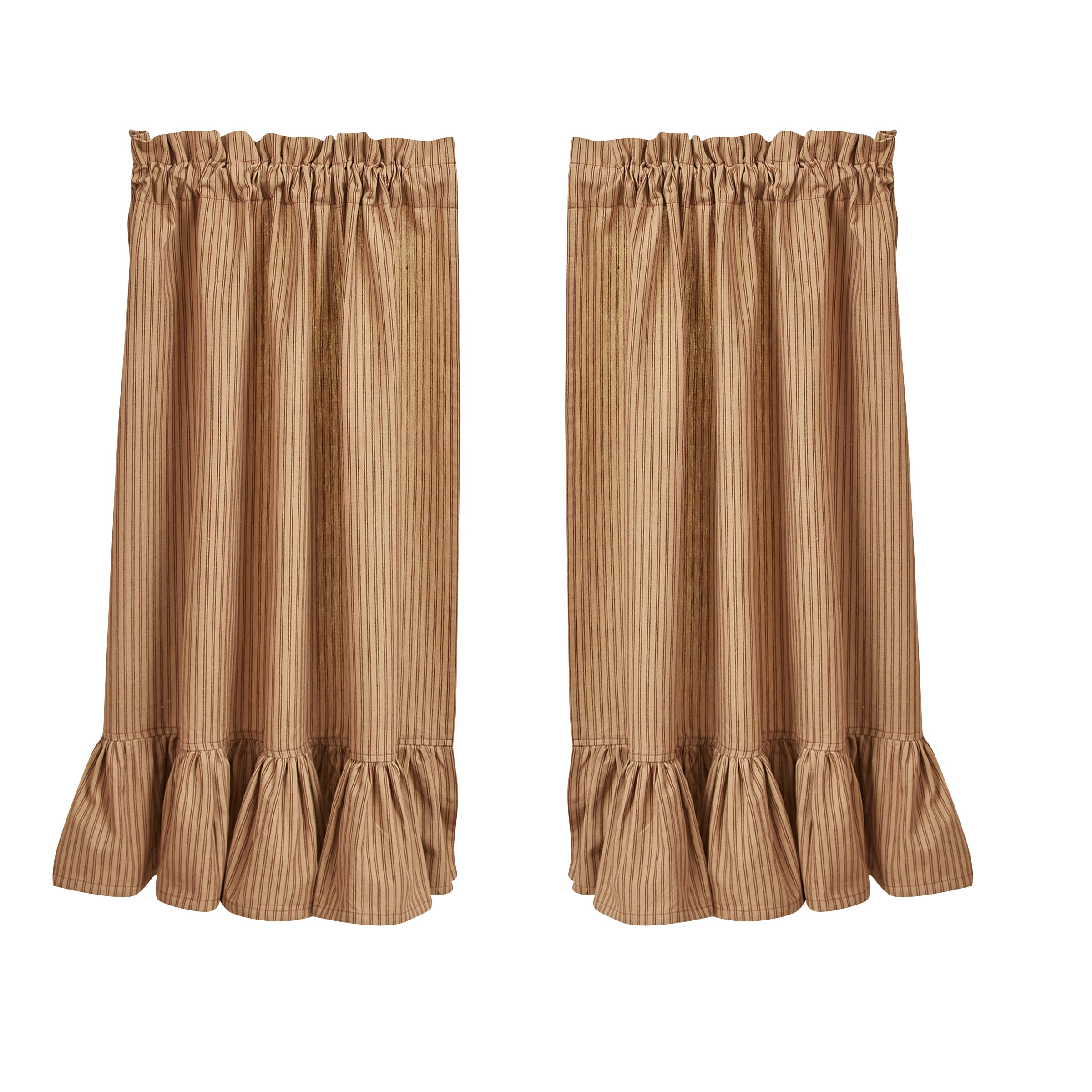 Park Designs Red Sturbridge Ticking Ruffle Tiers 72" x 36" - Walmart.com