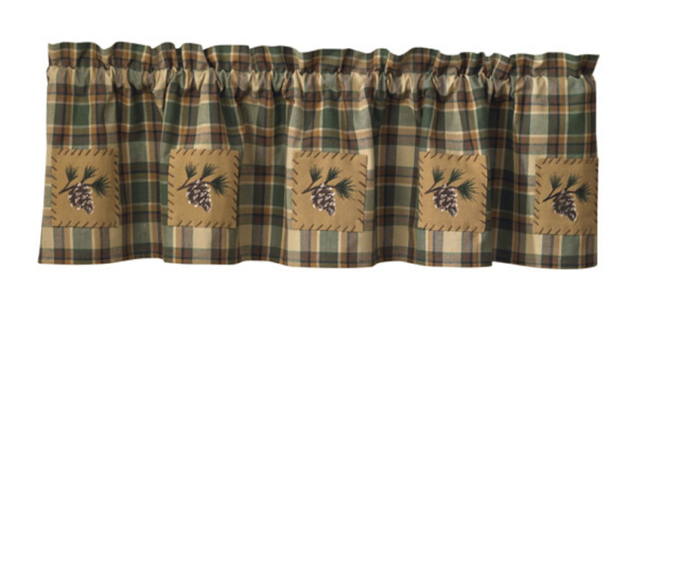 Park Designs Scotch Pine Window Valance with Simple Print - Green, 60 ...