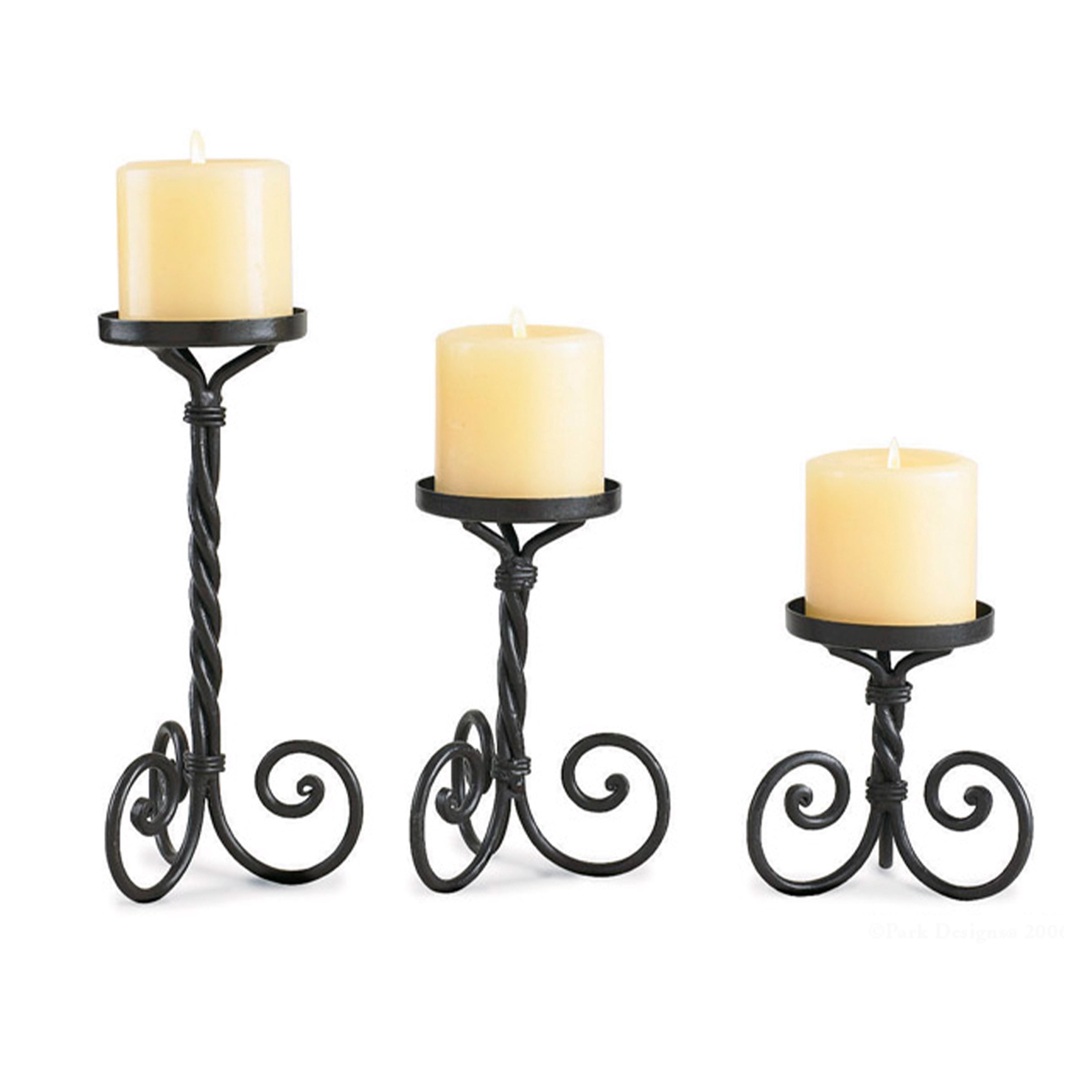 Park Designs Scroll Pillar Holder Set of 3 - Walmart.com