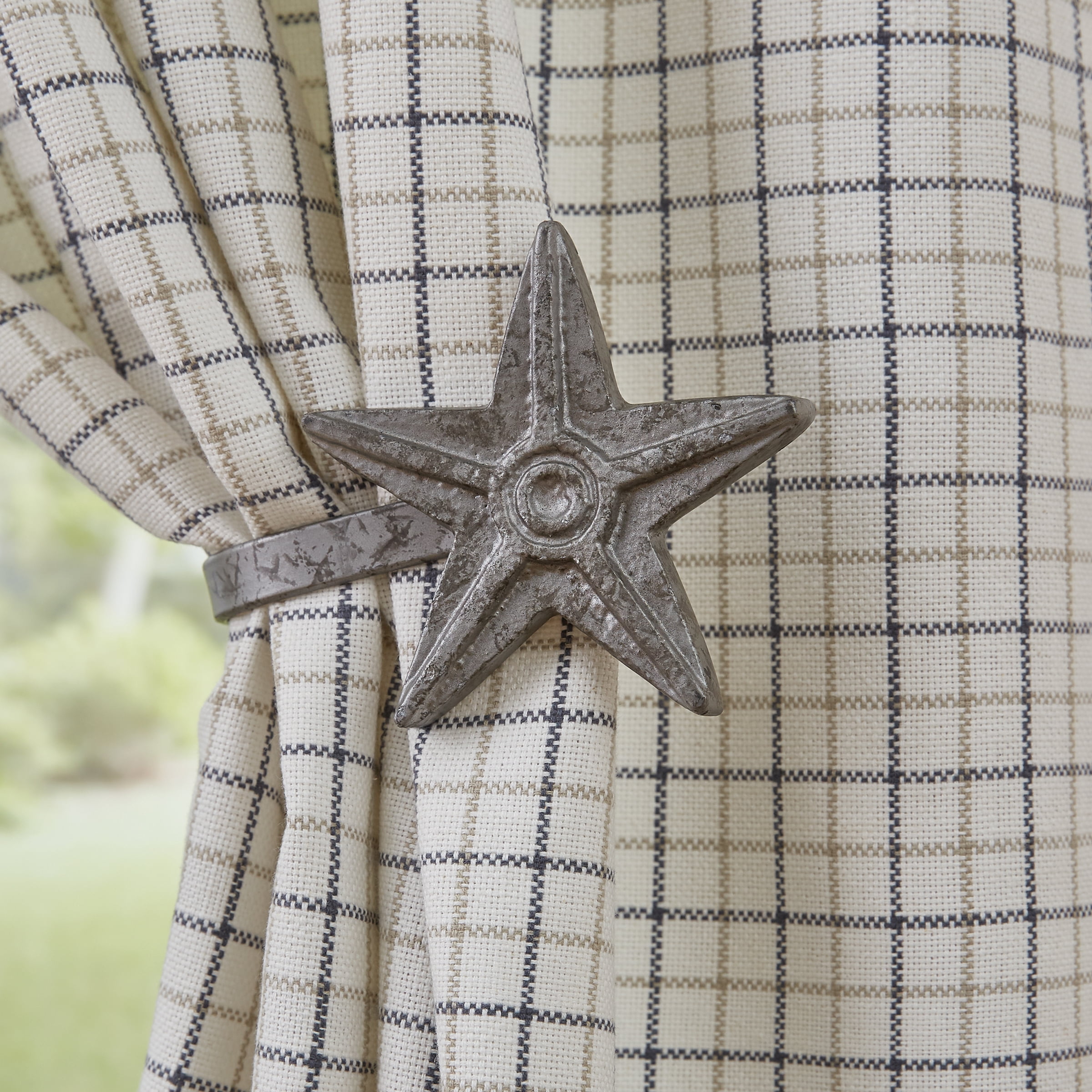 Park Designs Star Curtain Tie Back Pair - Galvanized - Walmart.com