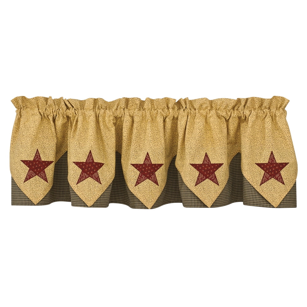 Park Designs Star Lined Point Valance 15"L - Walmart.com