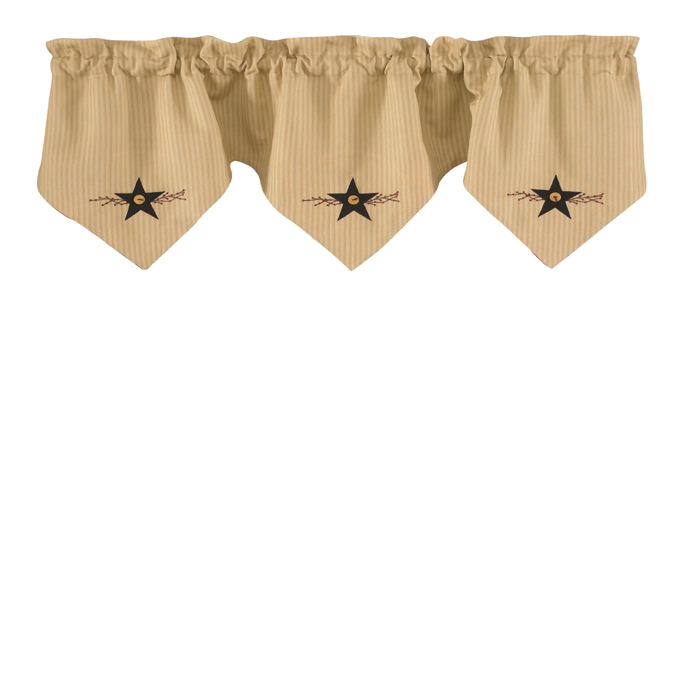 Park Designs Star Vine Lined Triple Point Valance 20x60 - Walmart.com