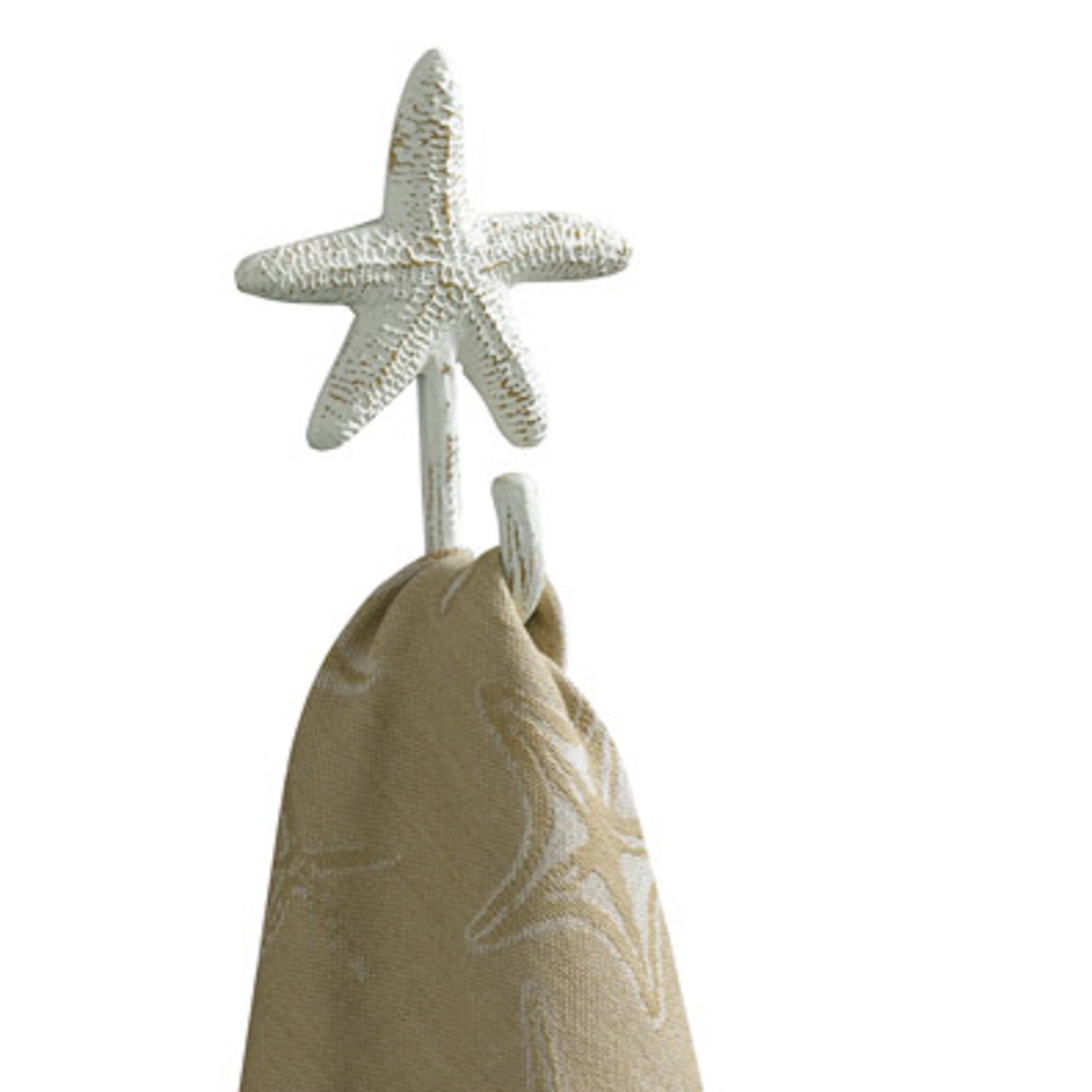 Park Designs Starfish Single Hook Set of 2, Cast Aluminum, White-Wash ...