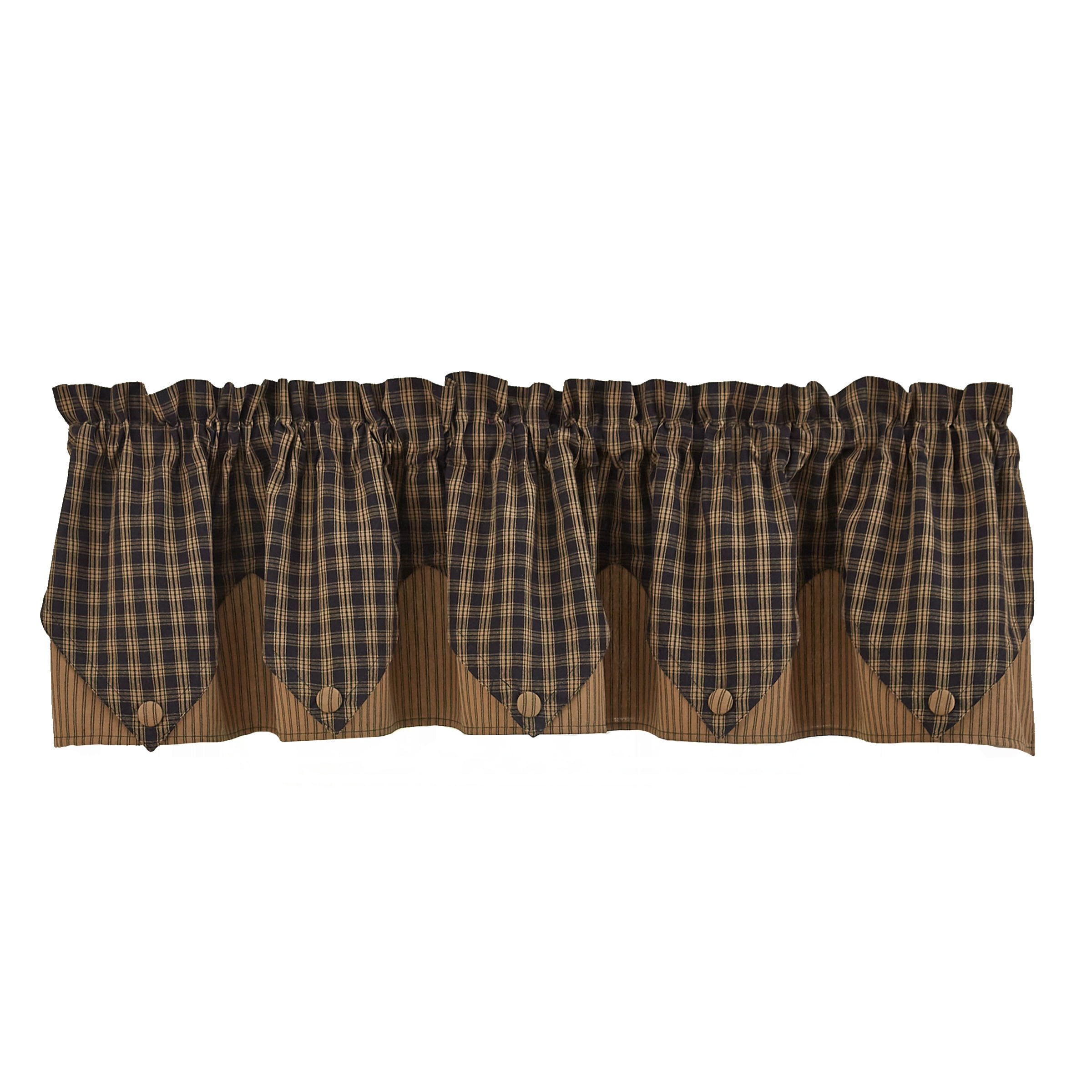 Park Designs Sturbridge Black Point Valance - 72''L - Black - Walmart.com