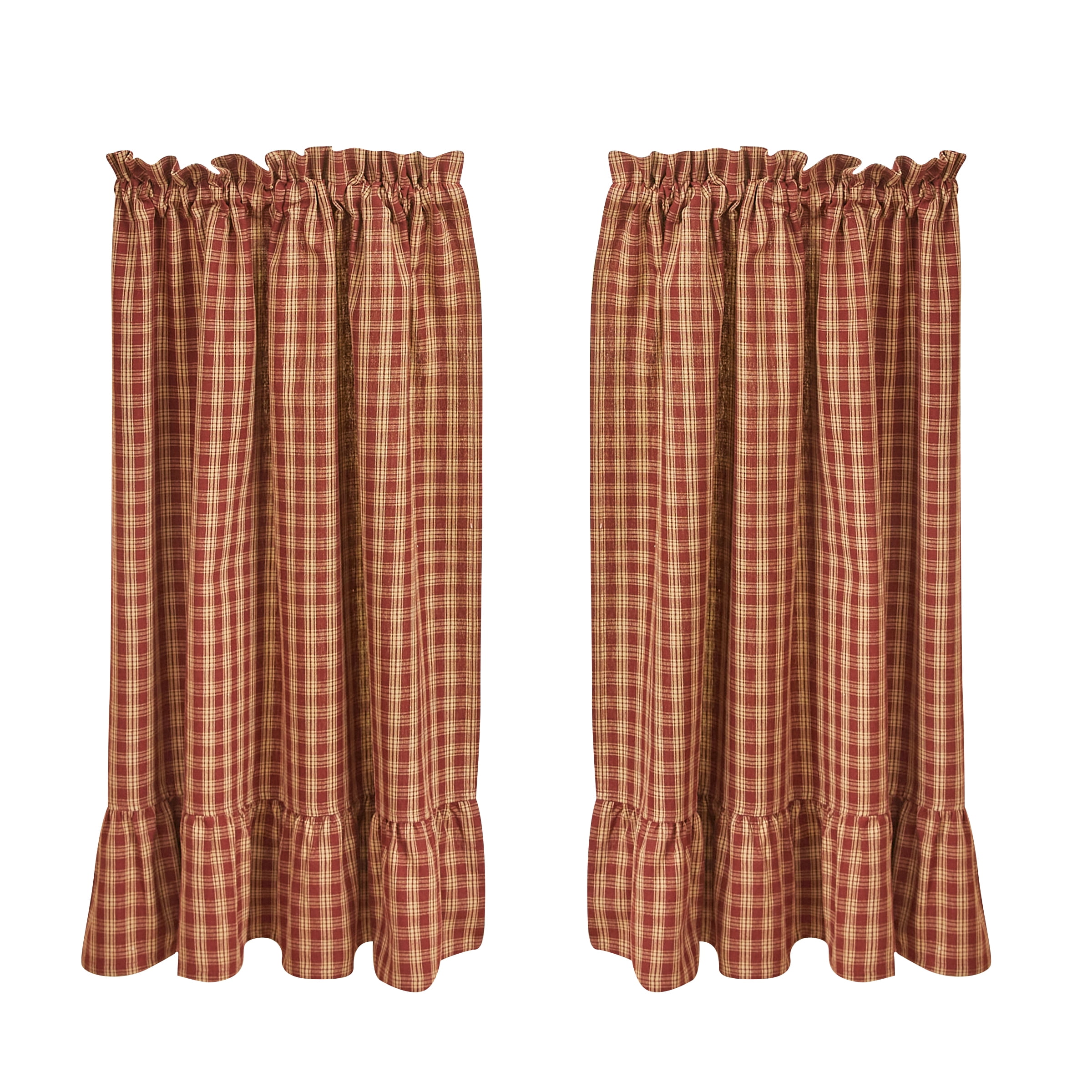 Park Designs Sturbridge Plaid Ruffle Red Tiers 72" x 36" - Walmart.com