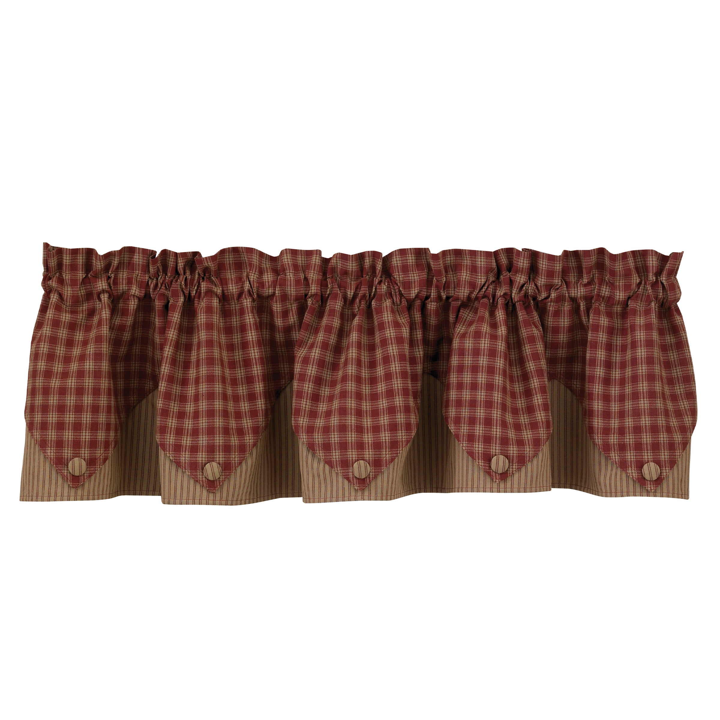 Park Designs Sturbridge Red Point Valance 15''L - Walmart.com