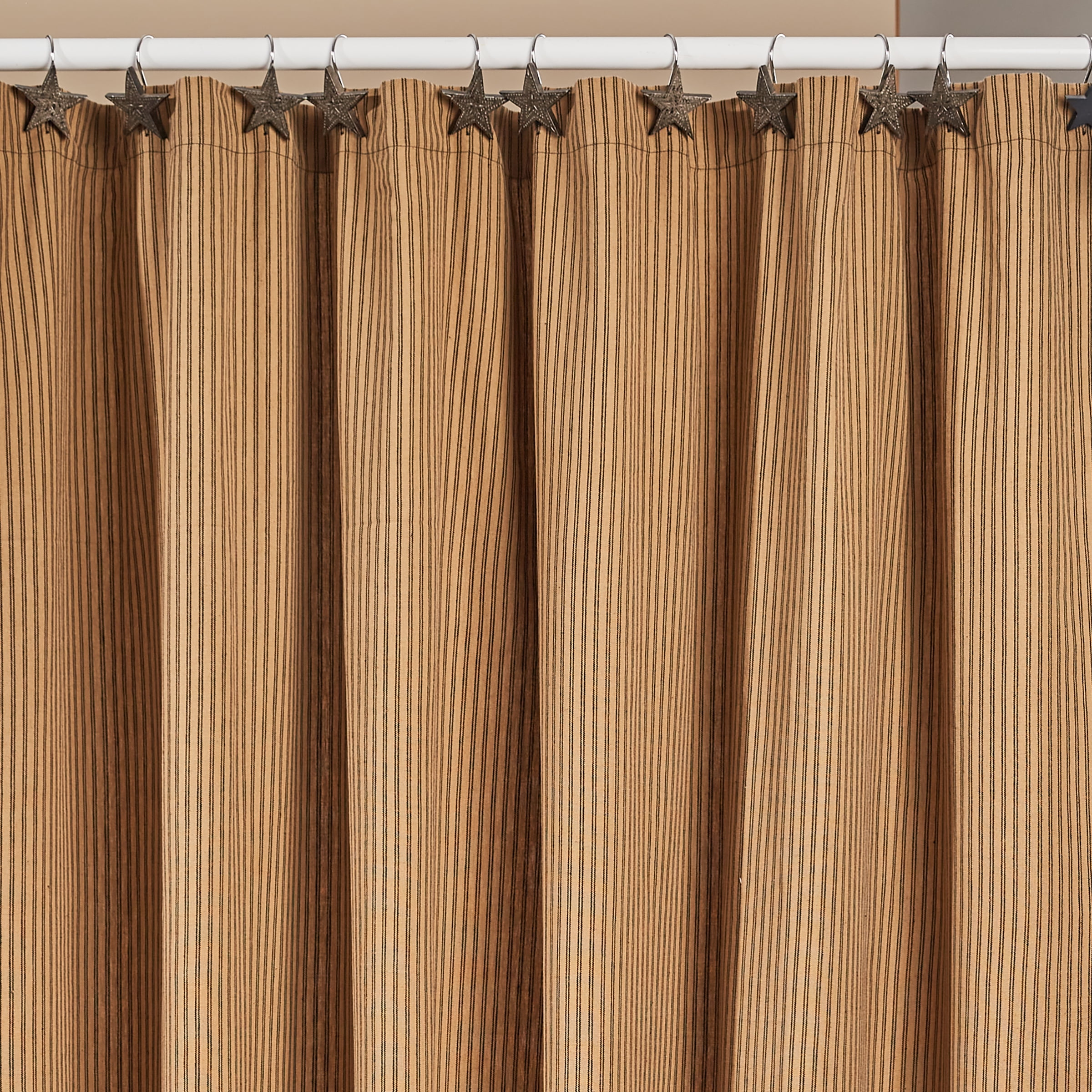 Park Designs Sturbridge Ticking Ruffle Black Shower Curtain 72" x 72 ...