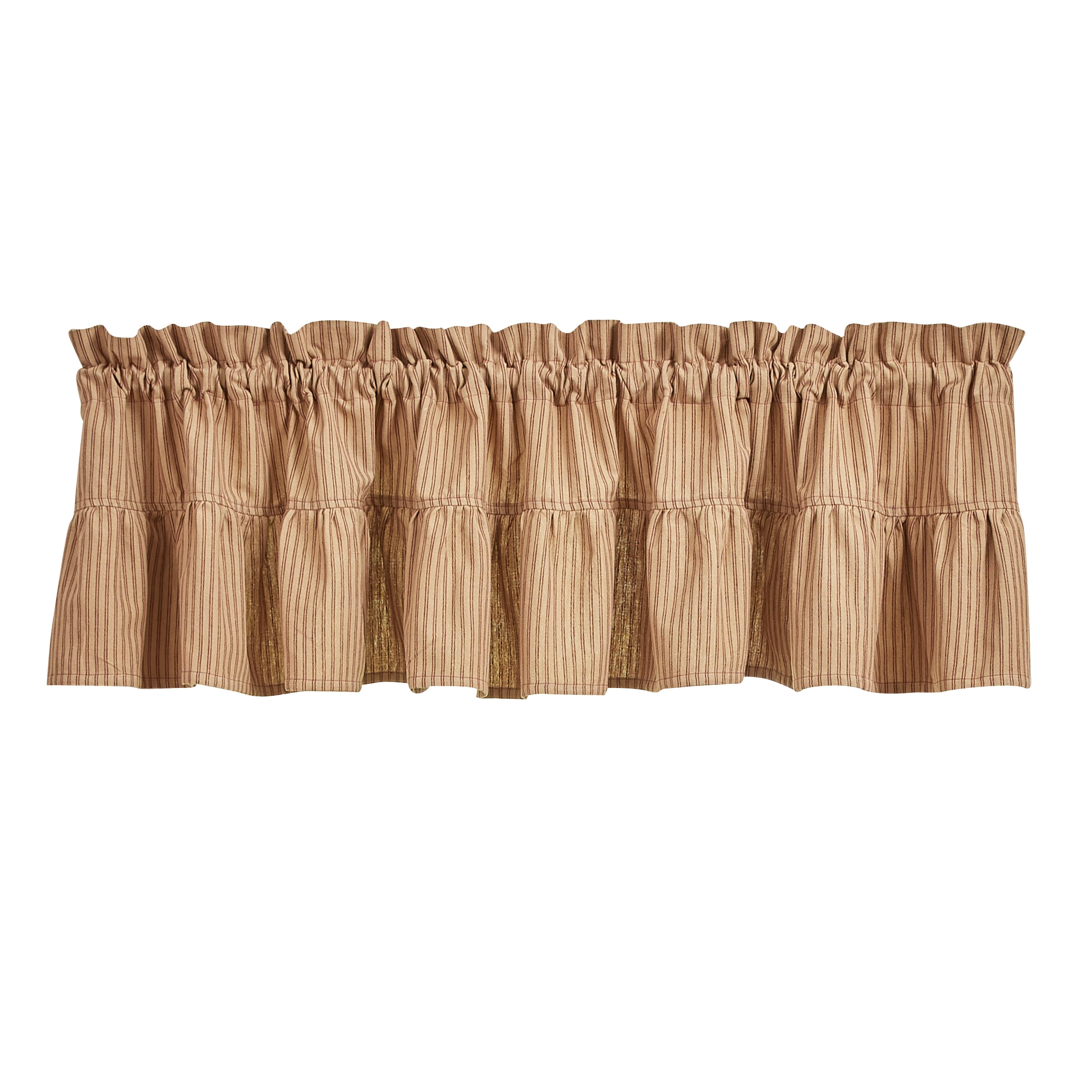 Park Designs Sturbridge Ticking Ruffle Red Valance 14"L - Walmart.com