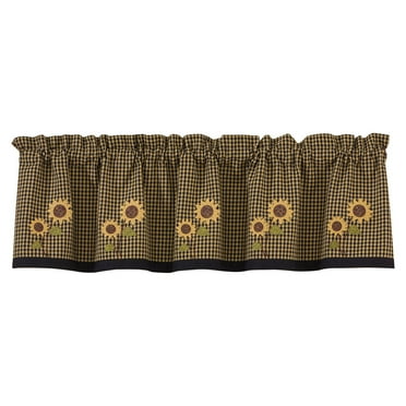 Sunflower Buffalo Check Buttermilk Valance - Black 72x15.5 - Walmart.com