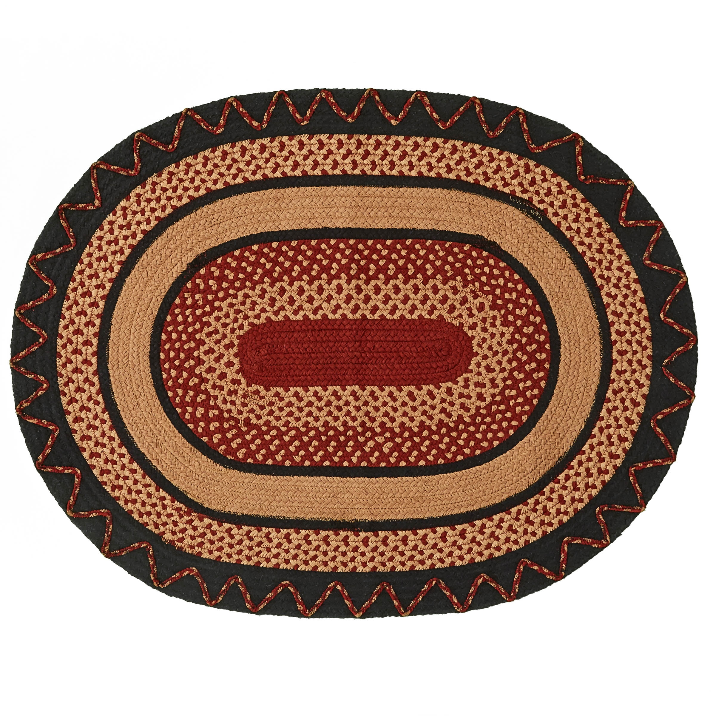 Park Designs Zig Zag Oval Braided Rug 32" x 42" - Walmart.com
