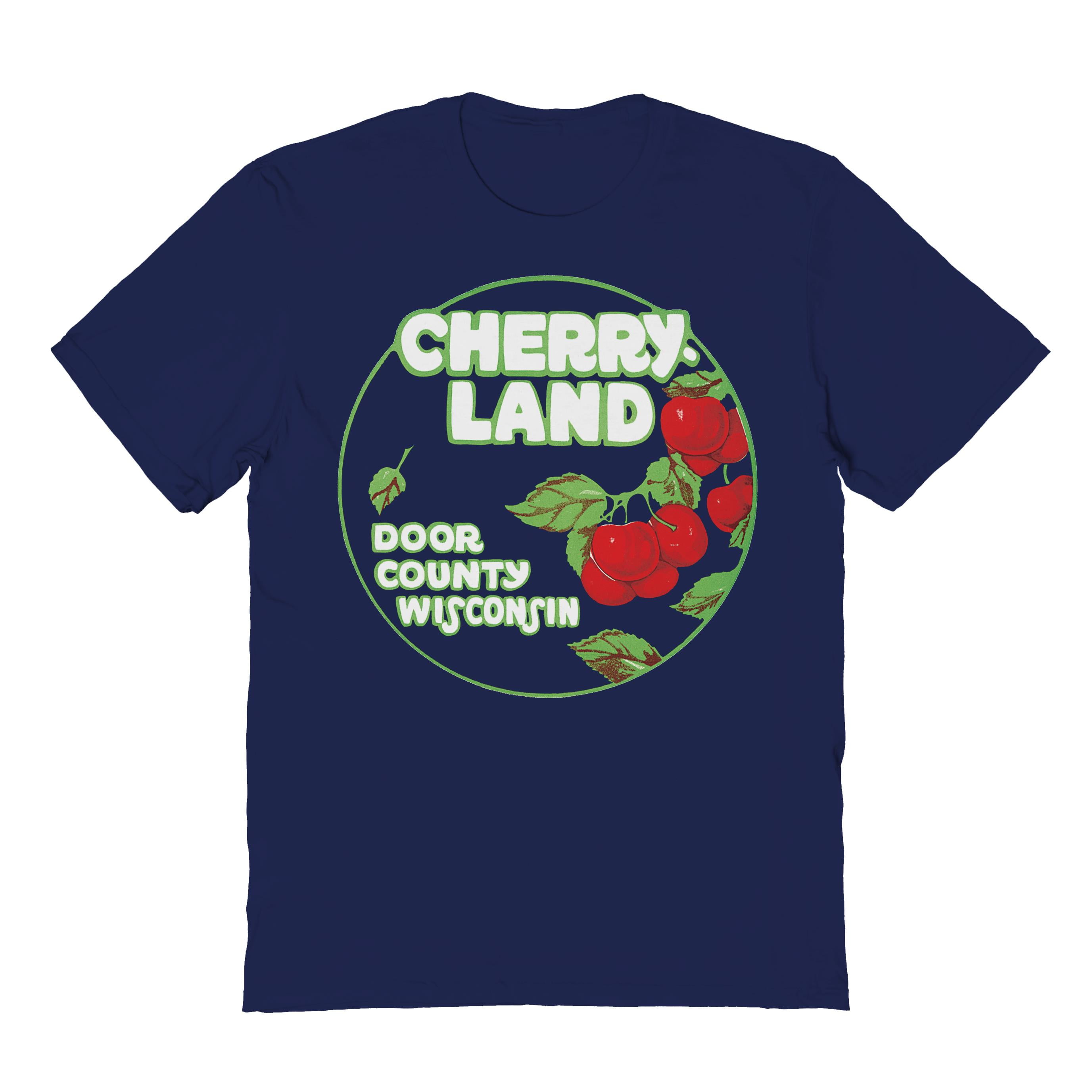 Park Fields Cherry Land Wisconsin Graphic Navy Men's Cotton T-Shirt ...