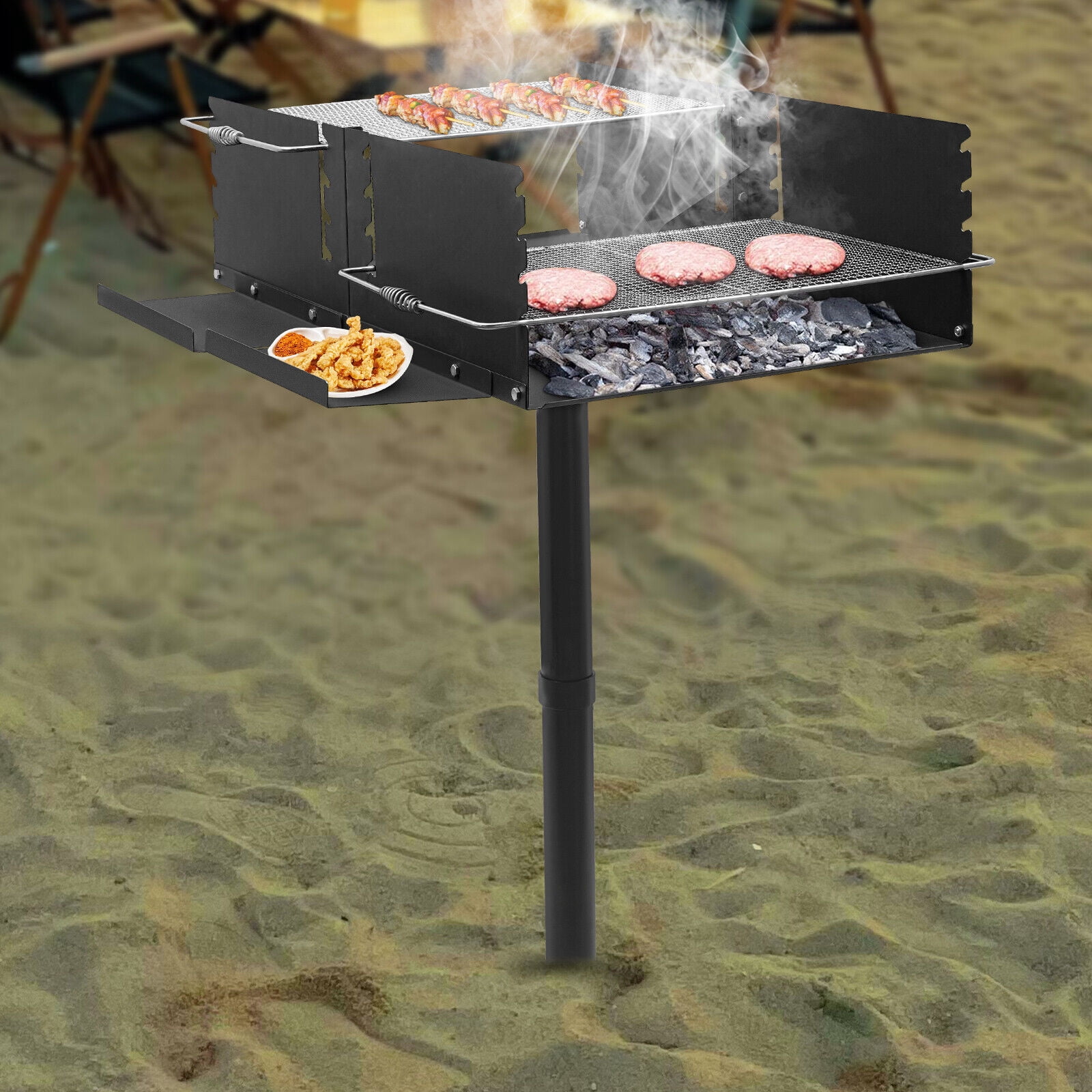 Park Grill Heavy Duty Charcoal Grill,Extra Large Park Style Charcoal ...