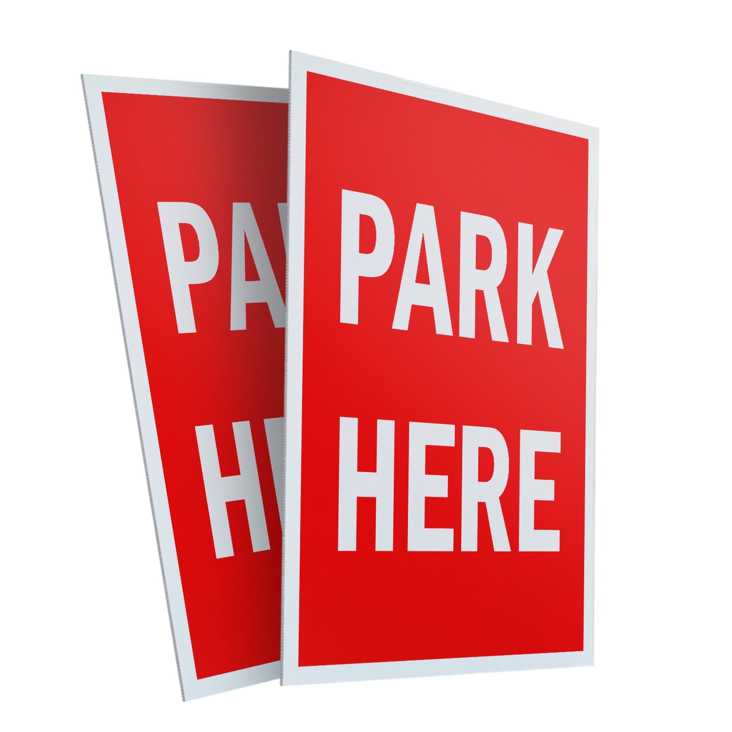 Park Here (2-PACK) 24" x 36" Plastic Signs | Sign Insert 4mm Corrugated ...