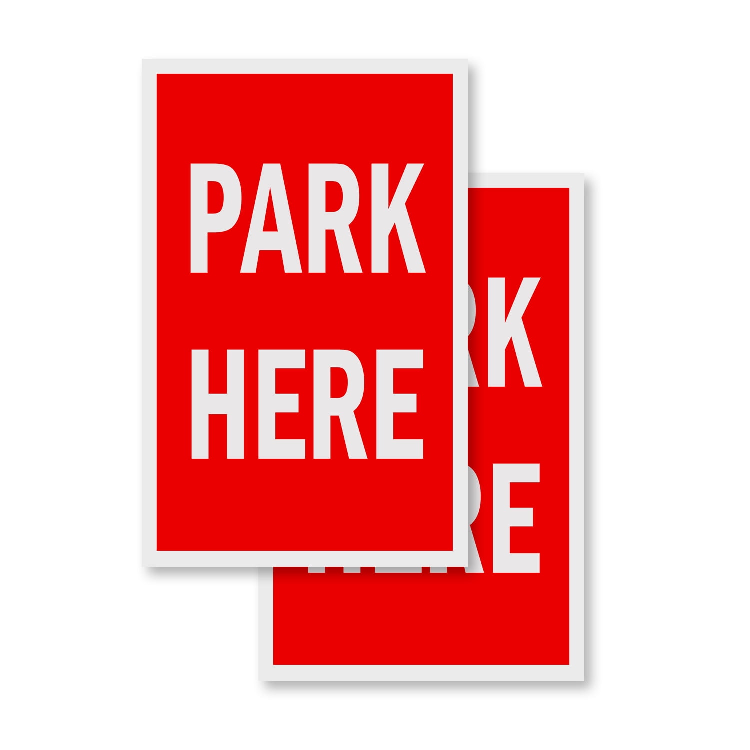 Park Here (2-PACK) 24" x 36" Vinyl Decals | Sign Insert Peel & Stick ...